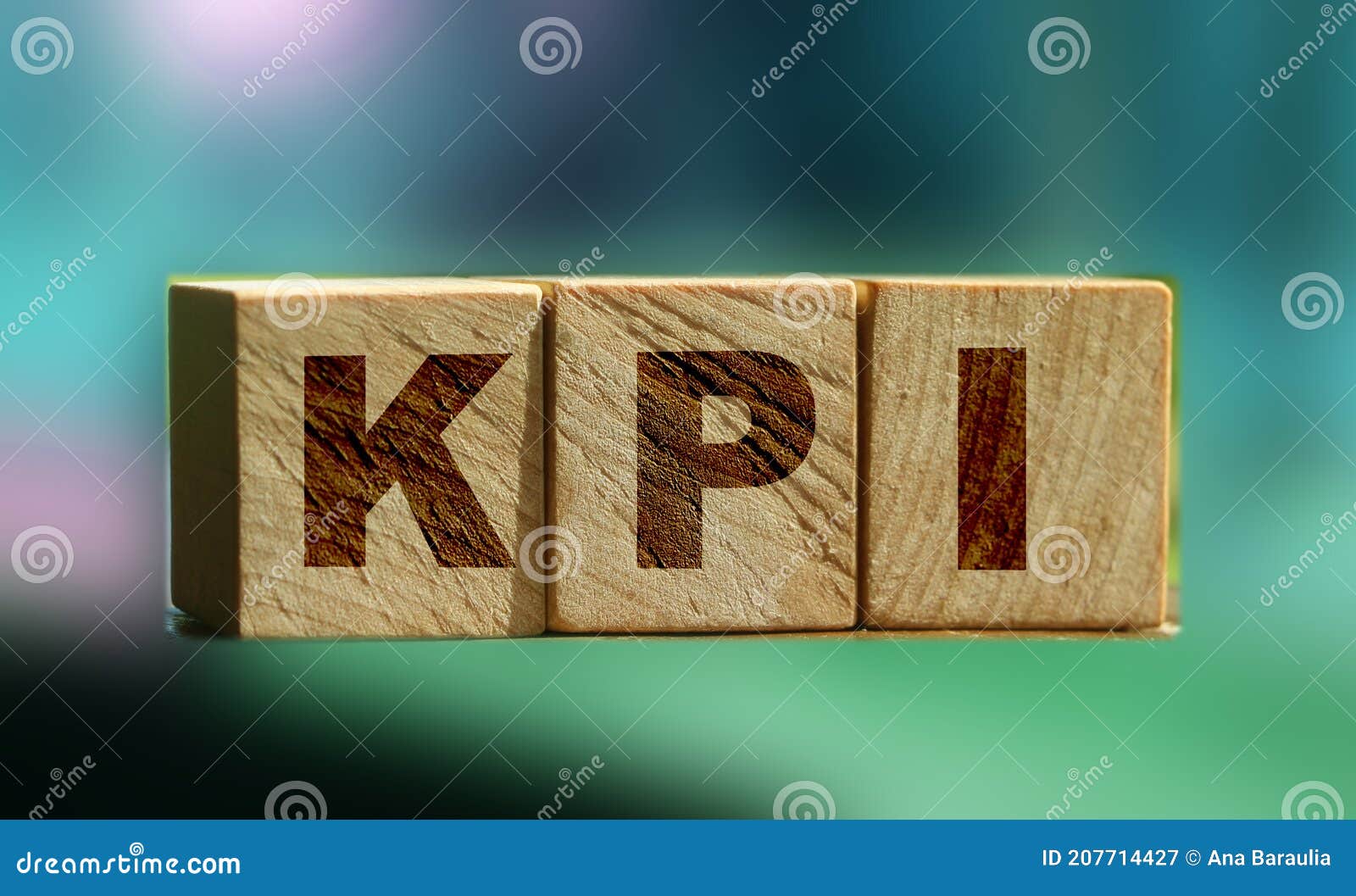 Kpi Word Written In Wooden Blocks Key Performance Indicator Business