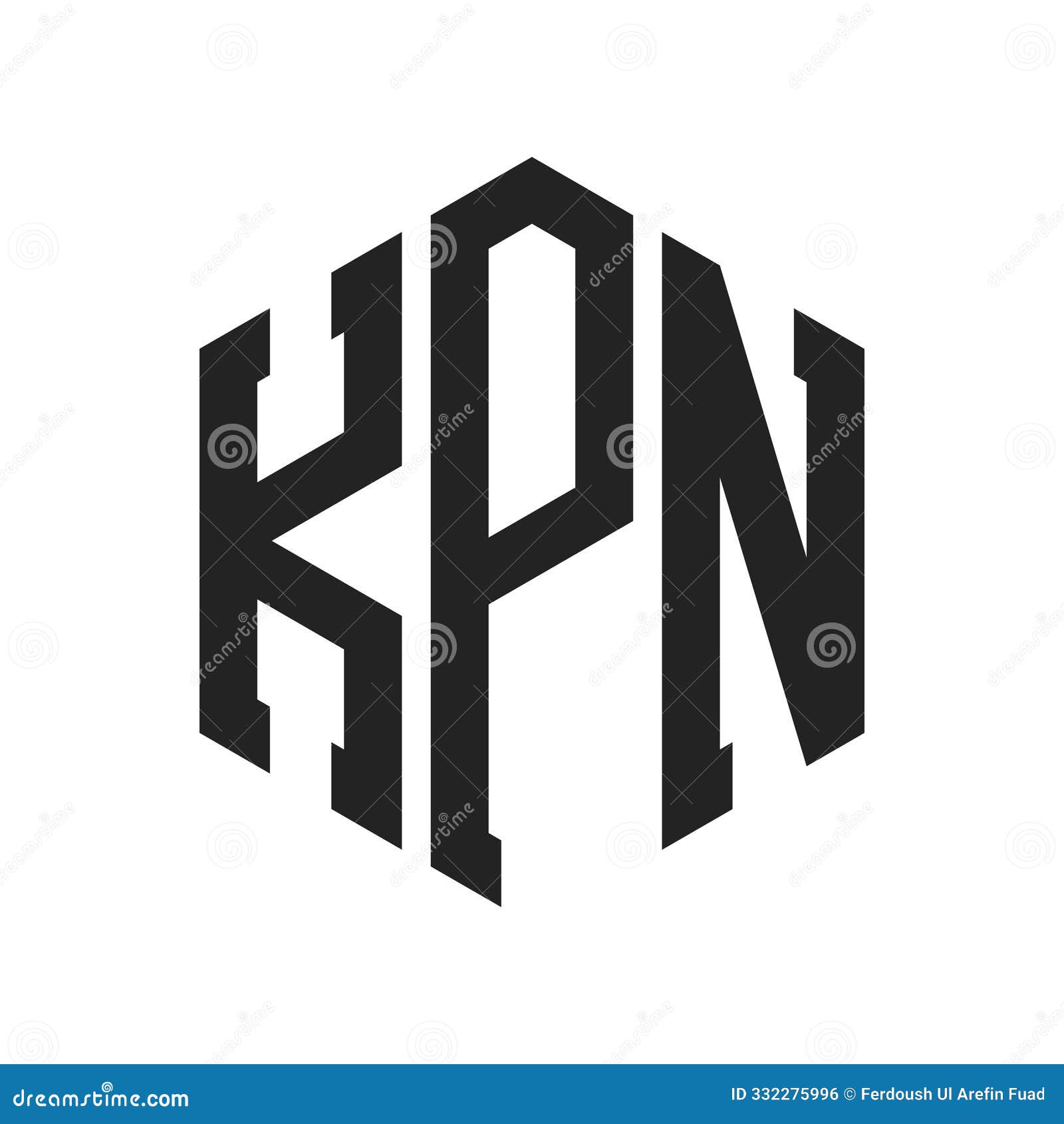KPN Logo Design. Initial Letter KPN Monogram Logo Using Hexagon Shape ...