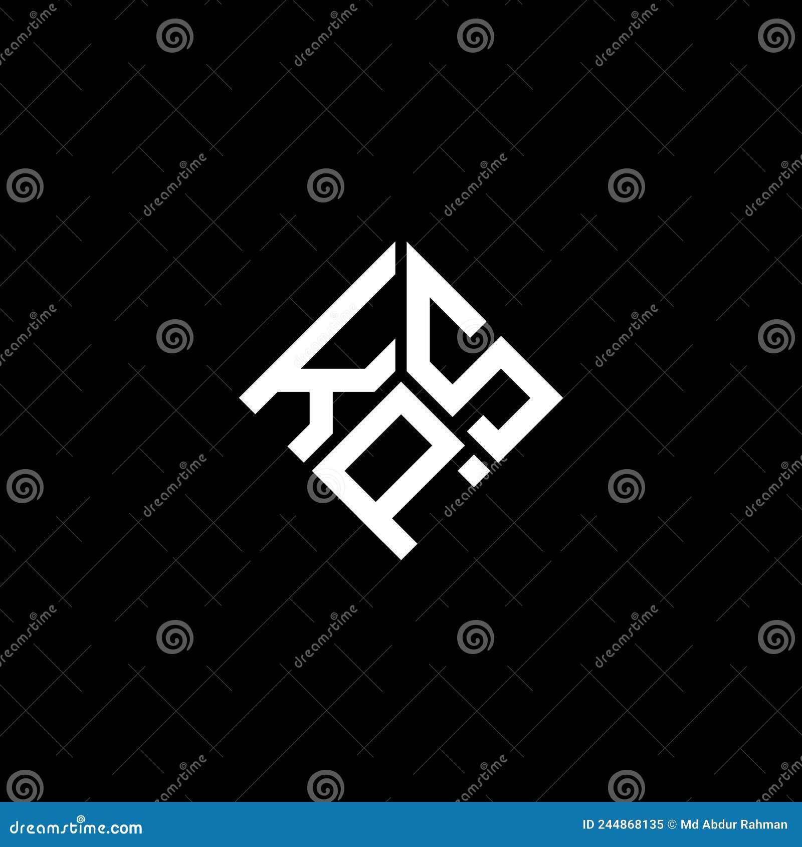 KPS Letter Logo Design on Black Background. KPS Creative Initials ...