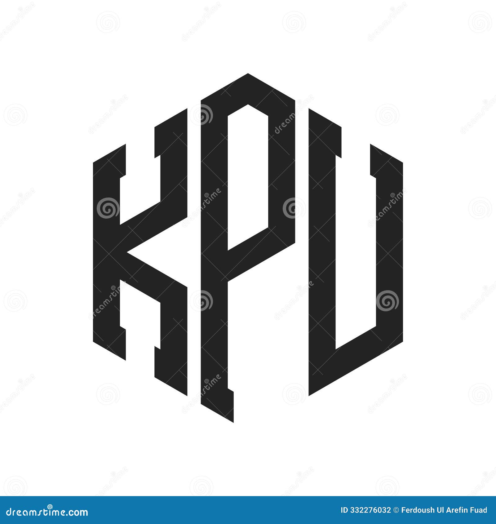 KPU Logo Design. Initial Letter KPU Monogram Logo Using Hexagon Shape ...