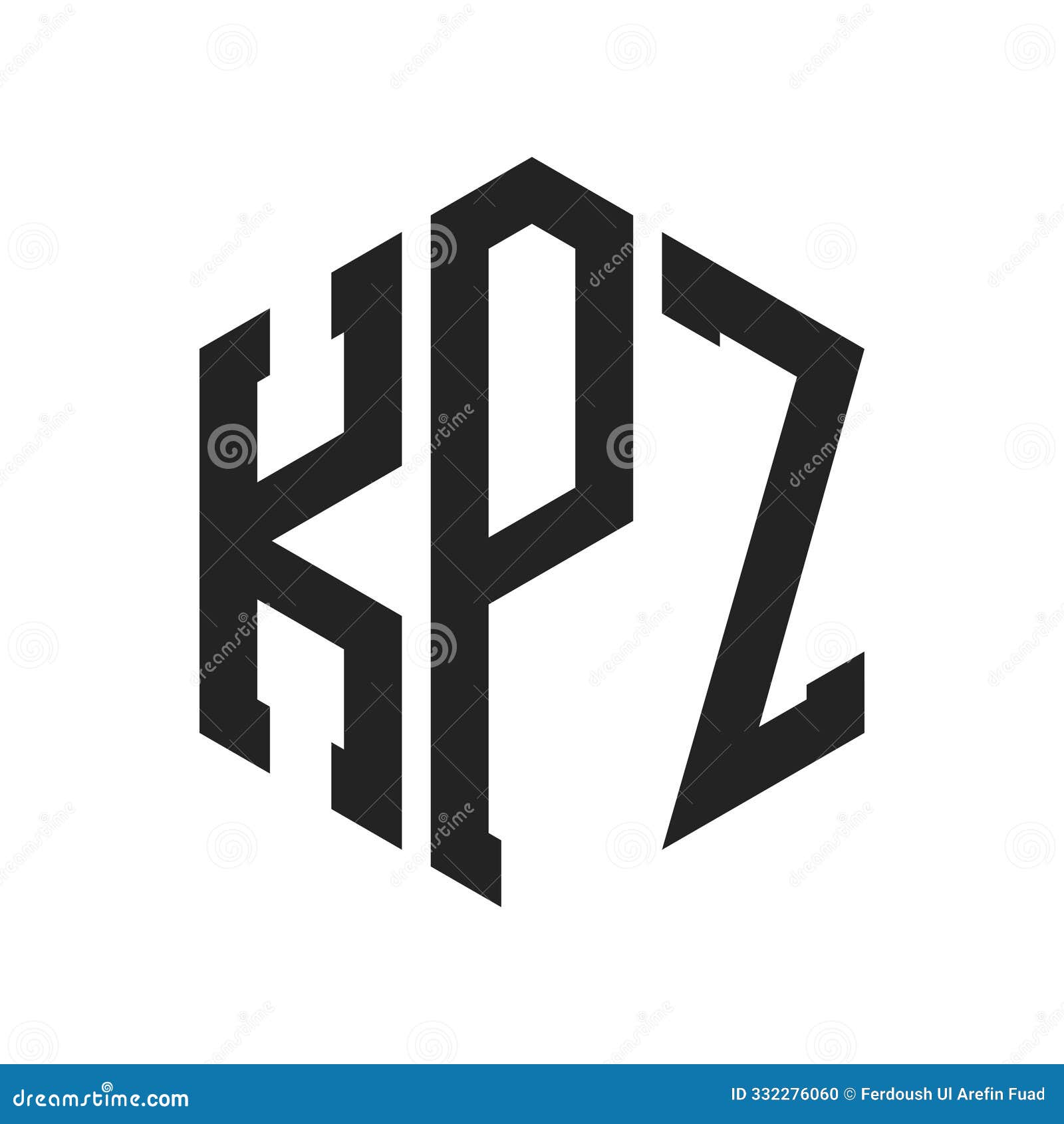 KPZ Logo Design. Initial Letter KPZ Monogram Logo Using Hexagon Shape ...