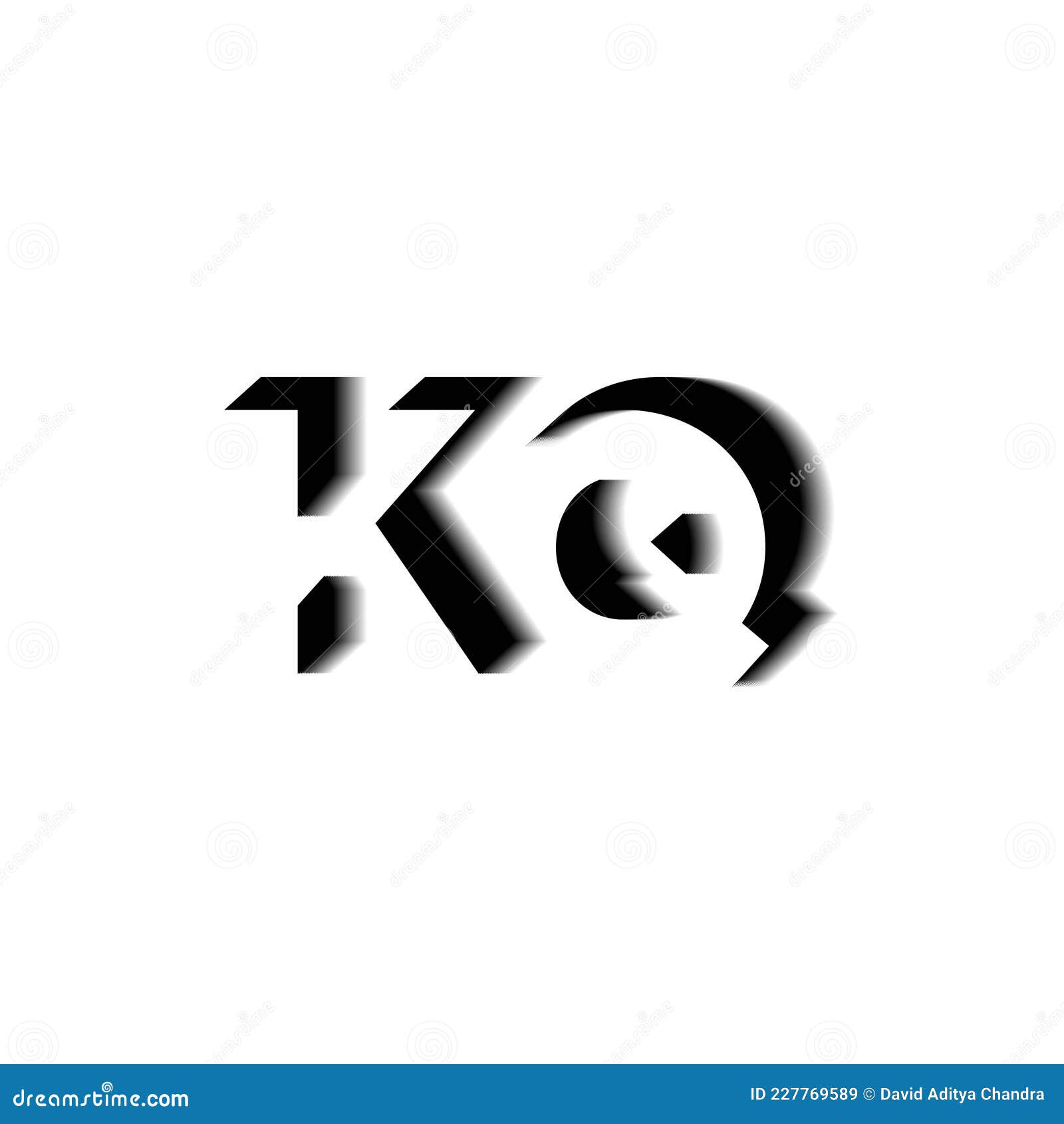 KQ Monogram Shadow Shape Style Stock Vector - Illustration of logotype ...