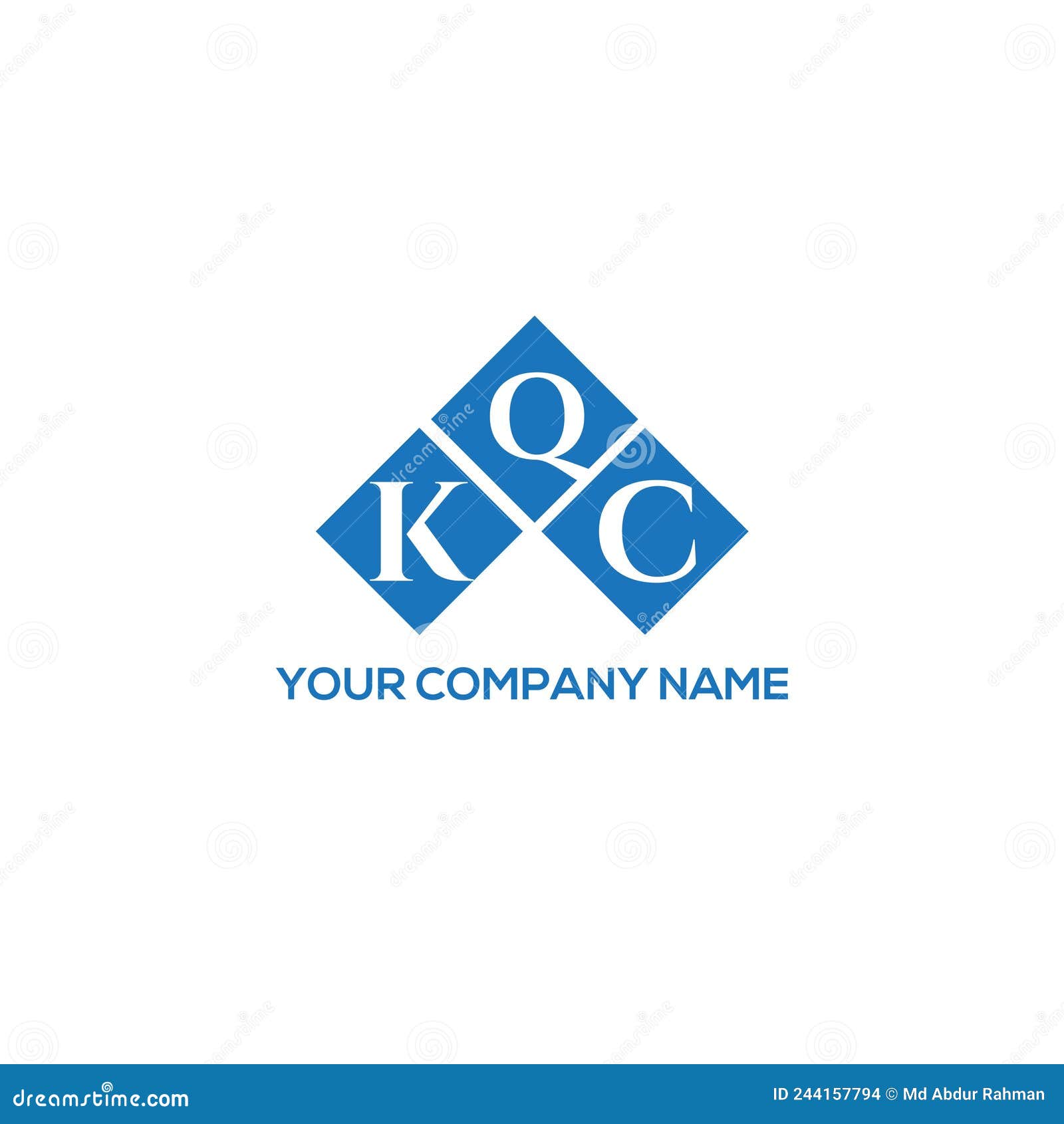KQC Letter Logo Design on White Background. KQC Creative Initials ...