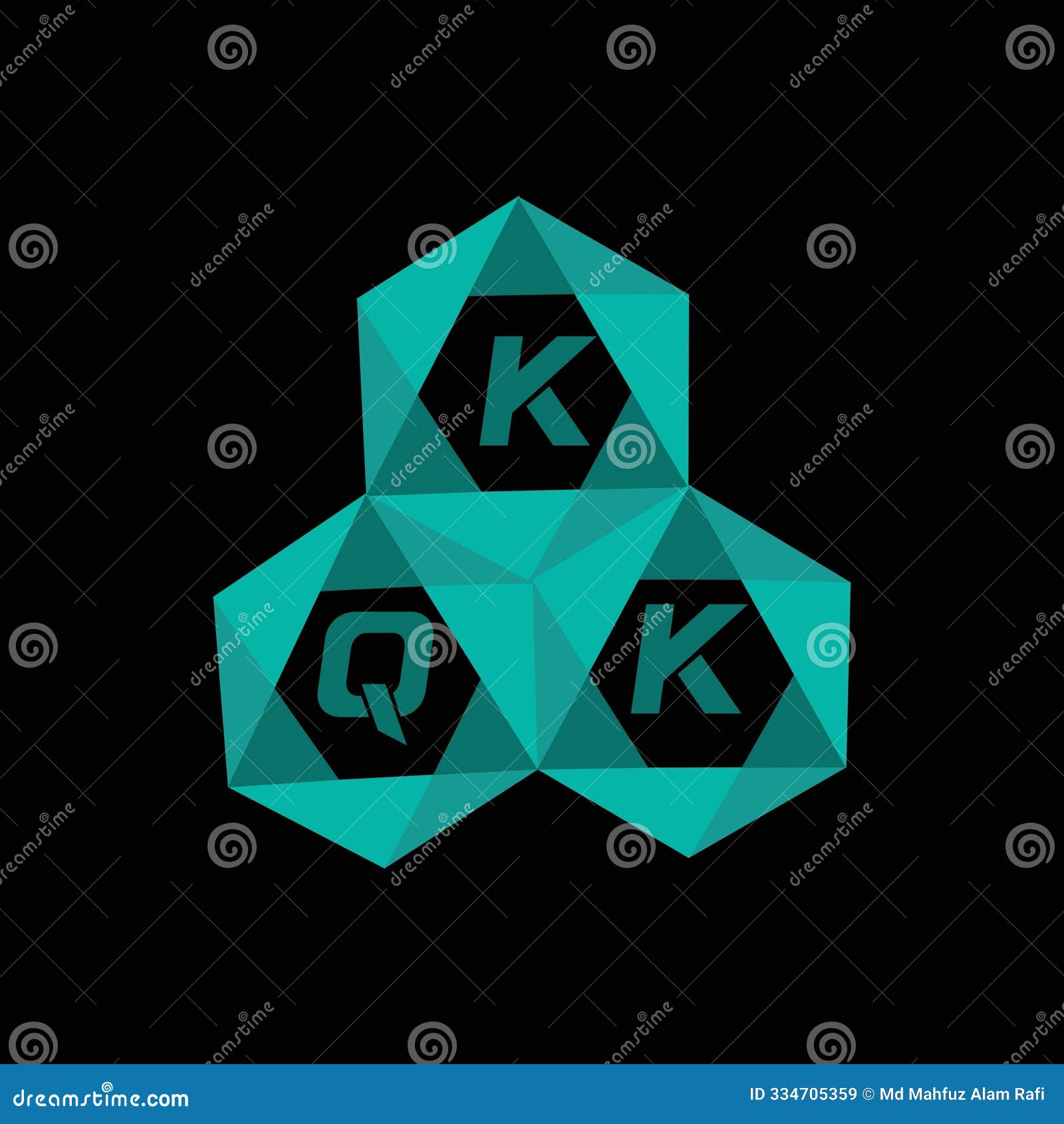 KQK Creative Minimalist Letter Logo. KQK Unique Vector Initials ...
