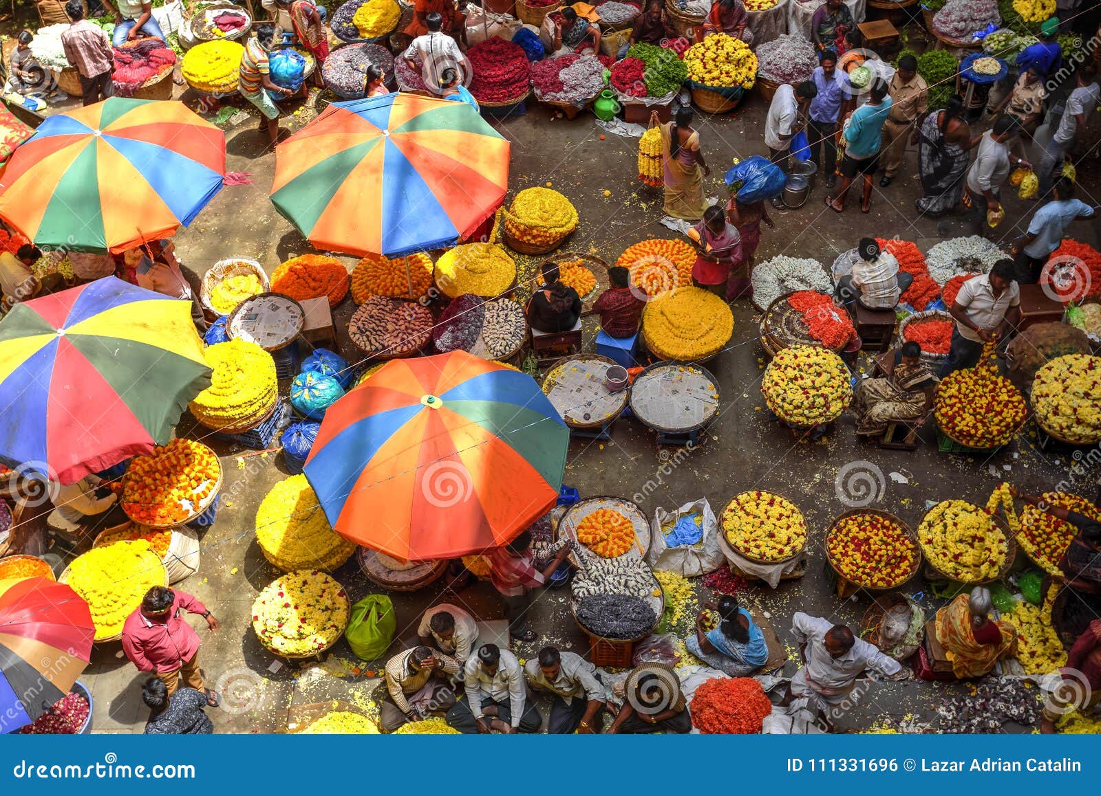 Kr-Blumen-Markt, Bangalore, Indien Redaktionelles Foto - Bild von basar ...