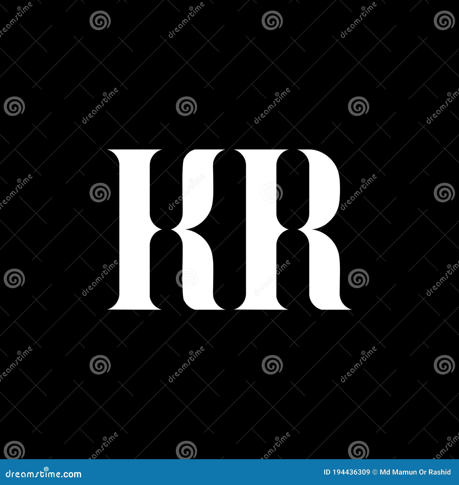 KR K R Letter Logo Design. Initial Letter KR Uppercase Monogram Logo ...