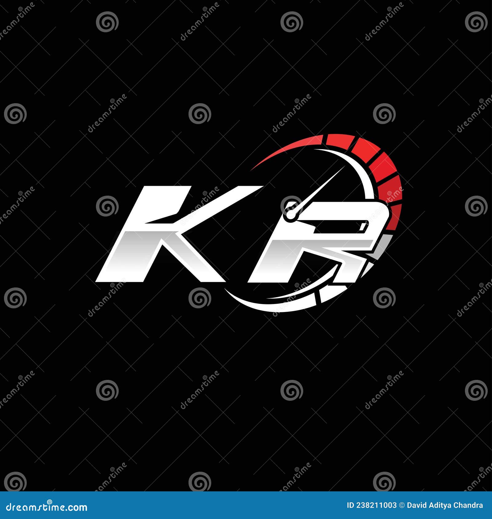KR Logo Letter Speed Meter Racing Style Stock Vector - Illustration of ...