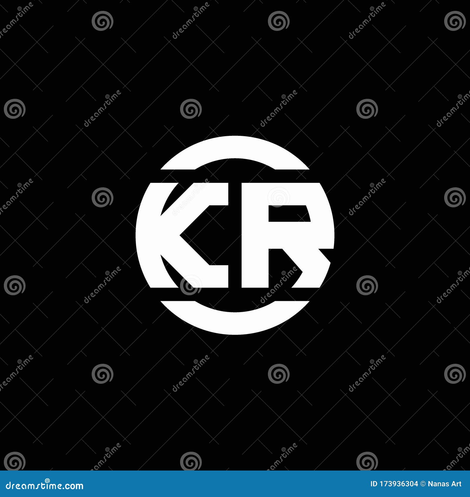 KR Logo Monogram Isolated on Circle Element Design Template Stock ...