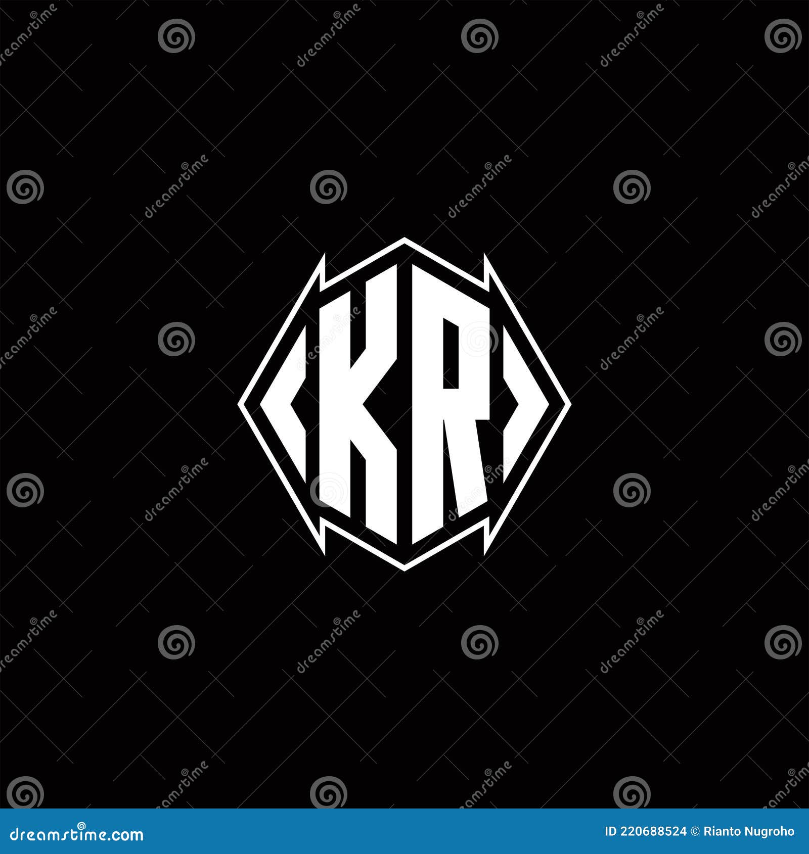 KR Logo Monogram with Shield Shape Designs Template Stock Vector ...