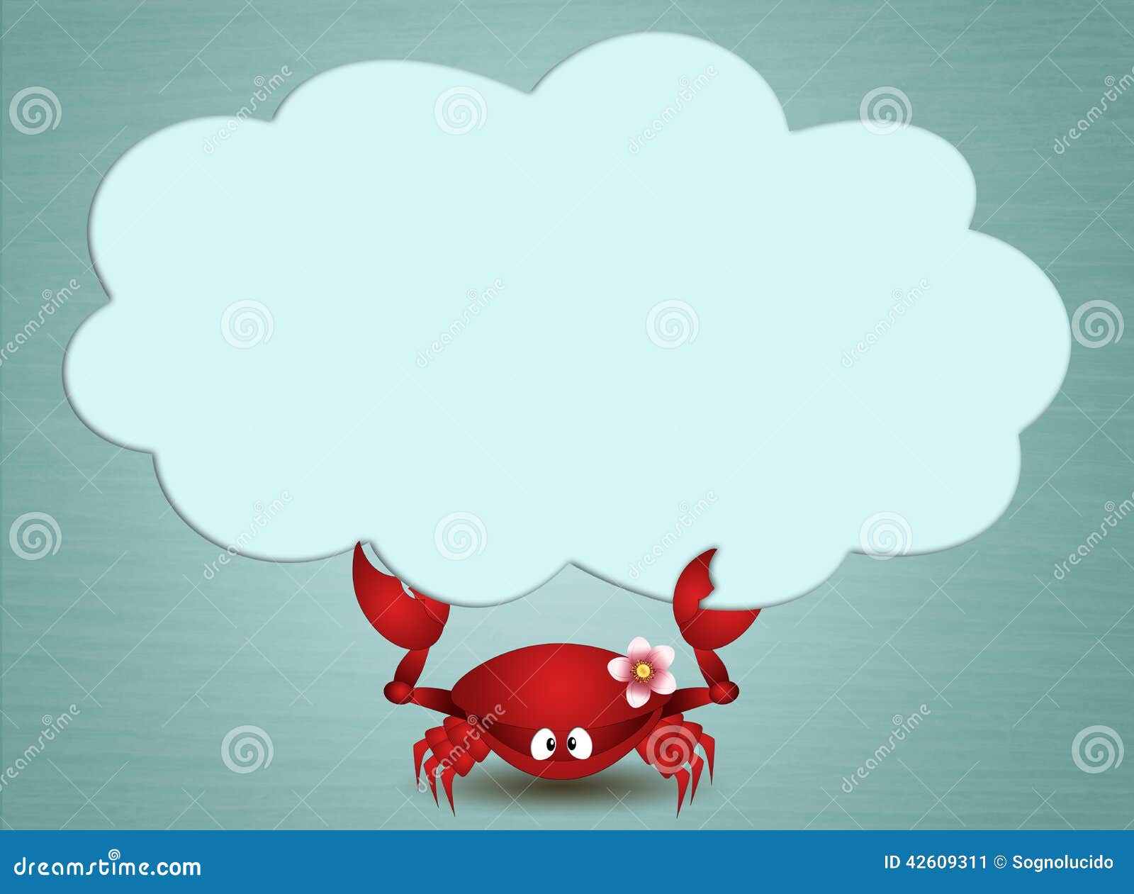 Krabbe mit Comics stock abbildung. Illustration von ozean - 42609311