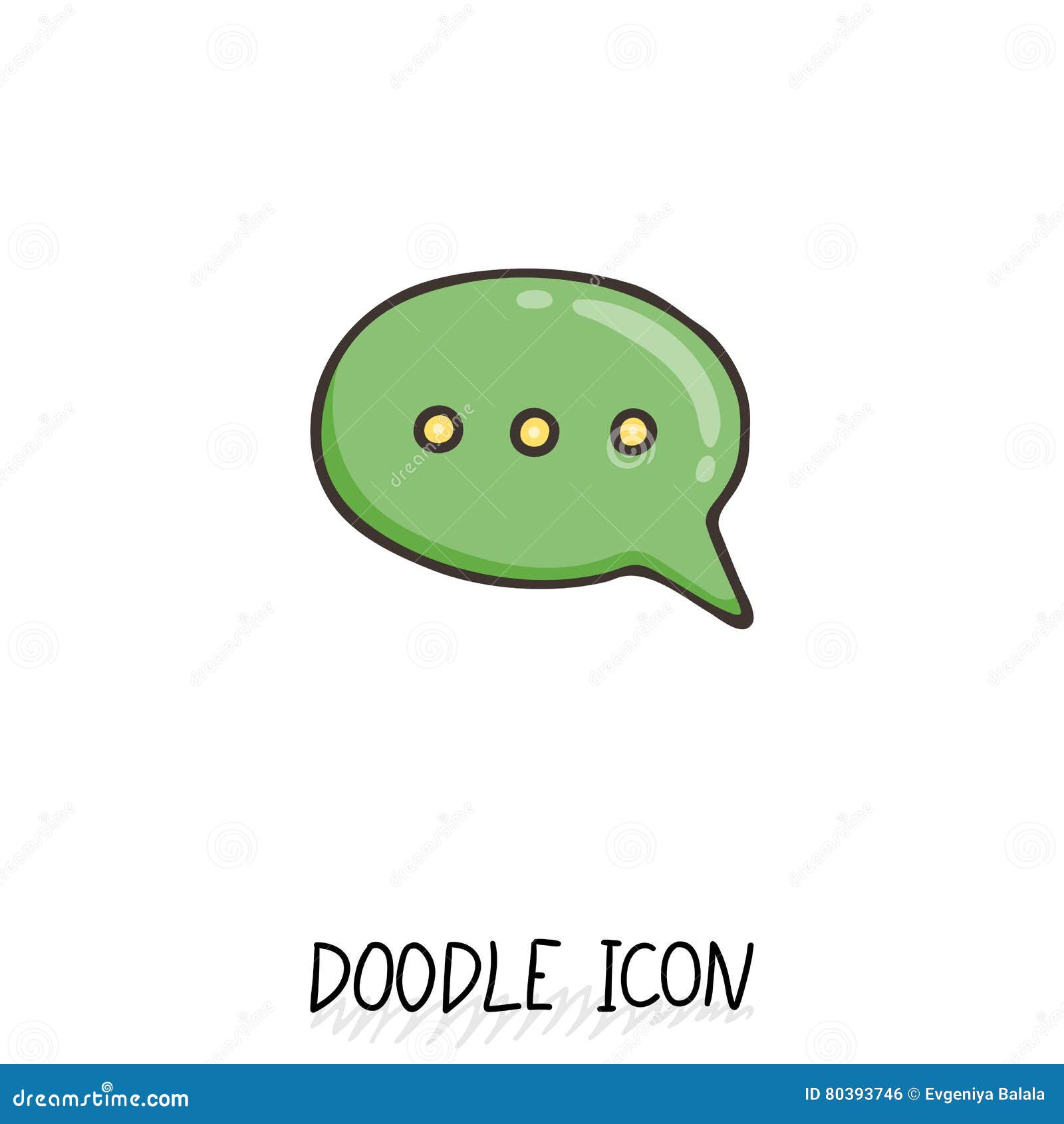 Krabbel Het Babbelen Pictogram Tekstbel Vector Illustratie ...