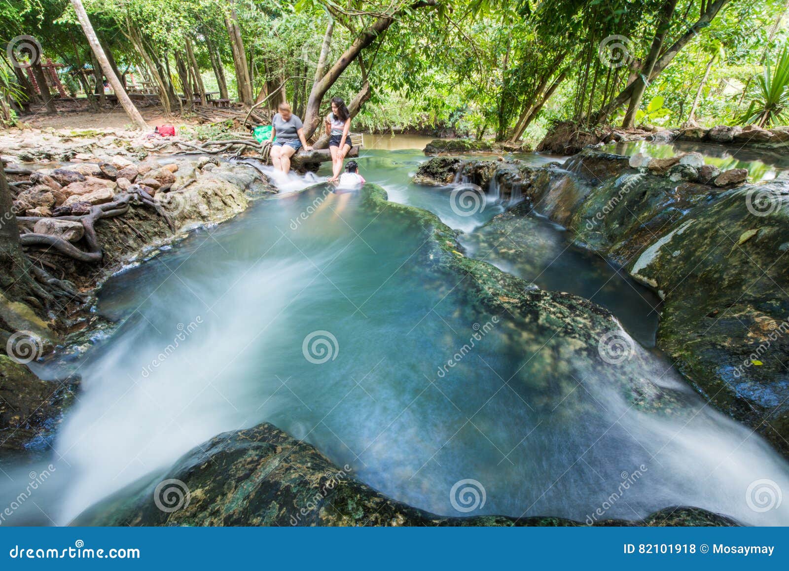 Krabi, Thailand - October 10, 2016 :Hot Spring Waterfall at Khlong Thom ...