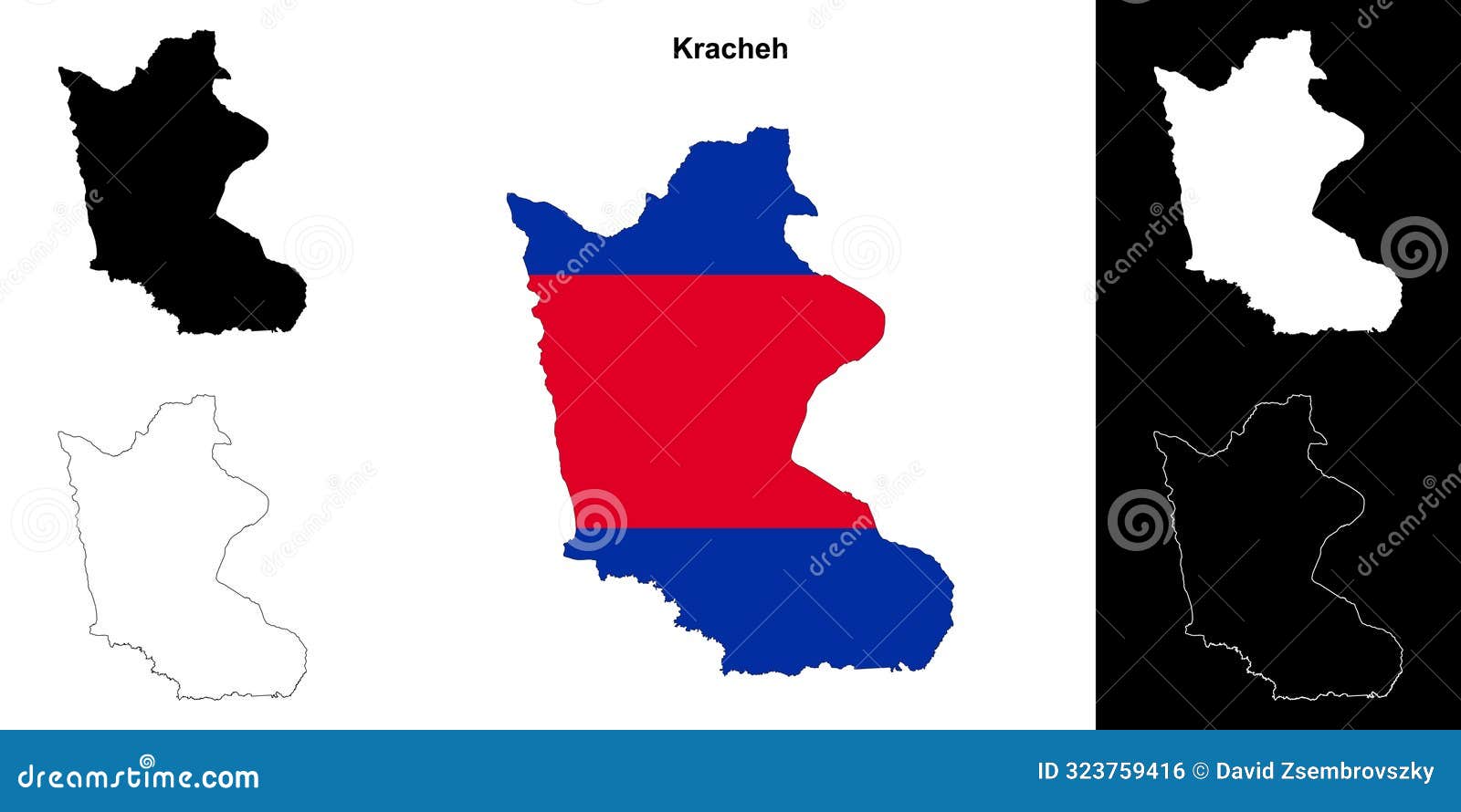 Kracheh outline map stock illustration. Illustration of area - 323759416