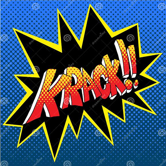 Krack Comic Book Sound Effect Word Stock Vector - Illustration of ...