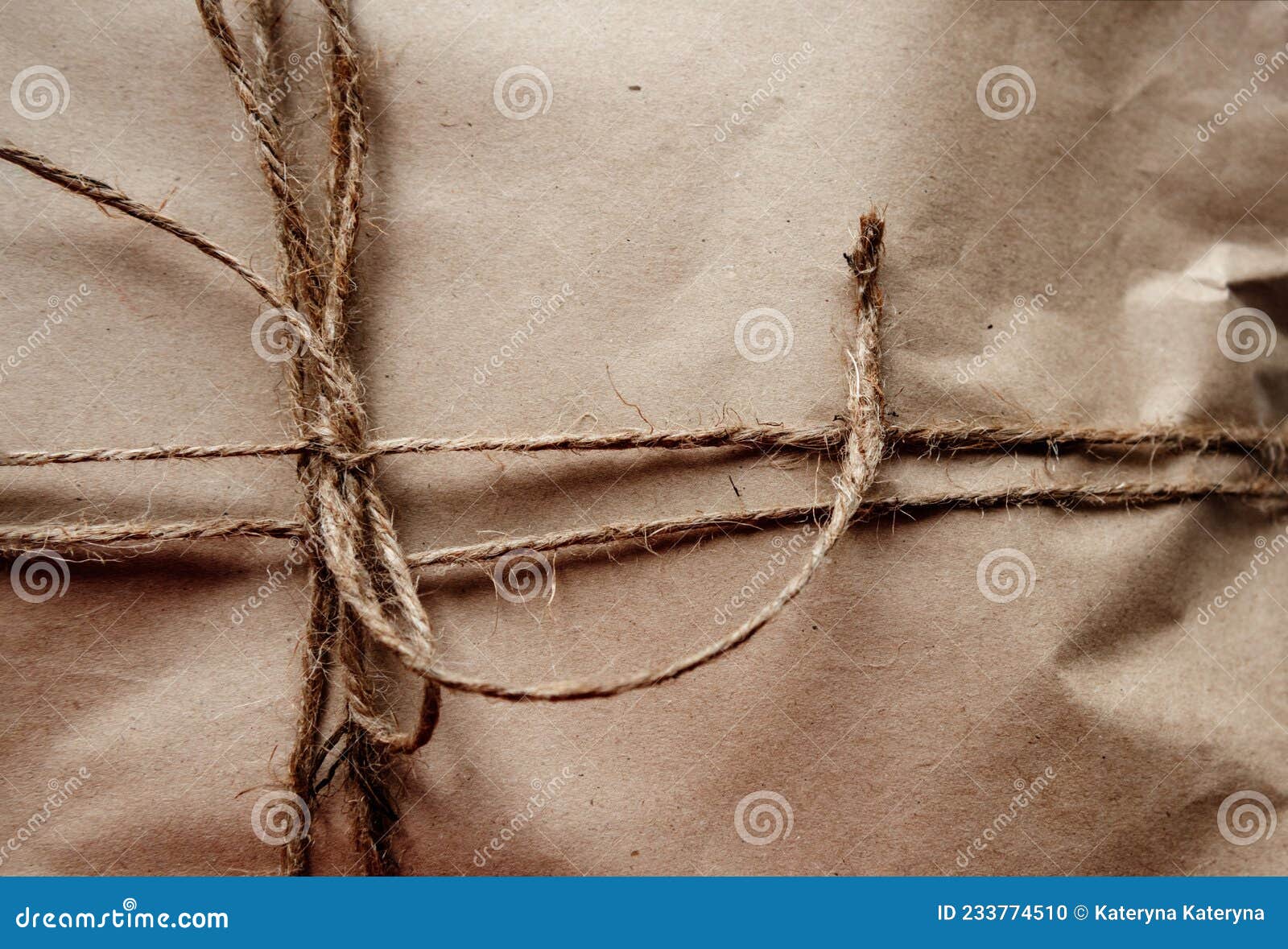 Kraft Brown Paper Envelopes Tied with Brown Rope Stock Photo - Image of ...