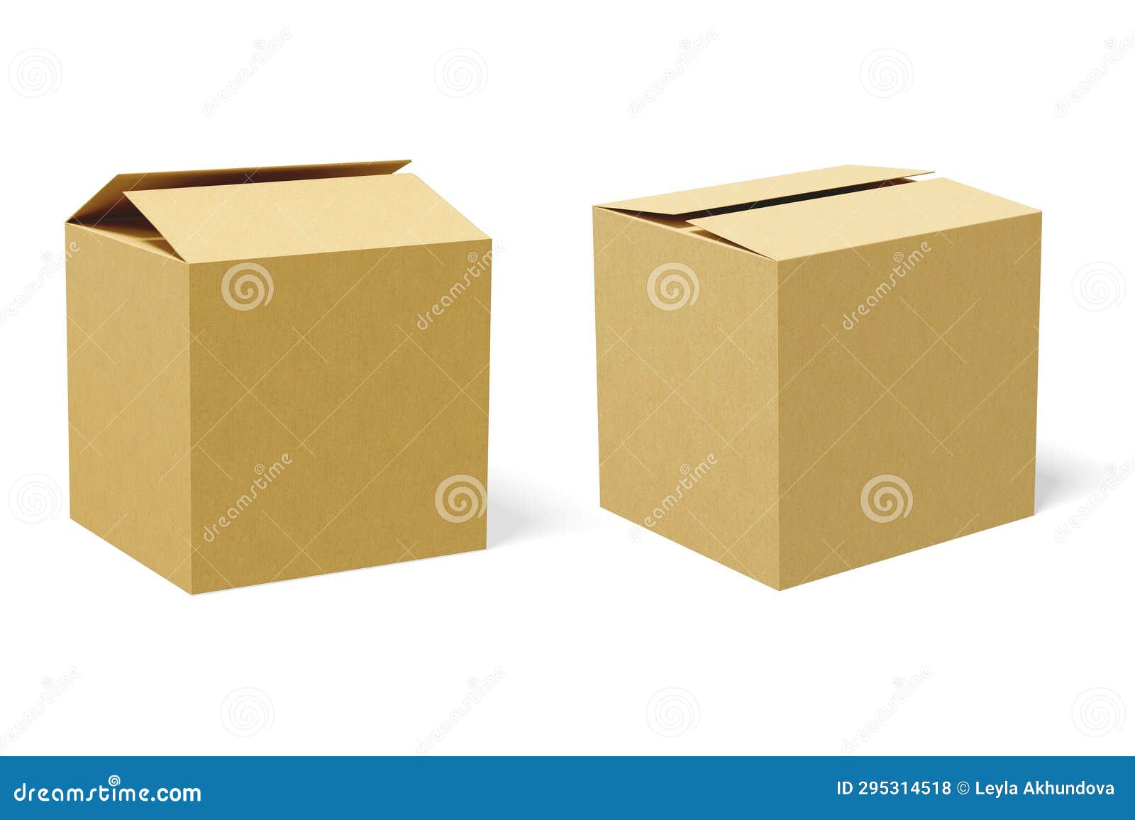 Kraft Brown Square Box Packaging Mockup Stock Illustration ...