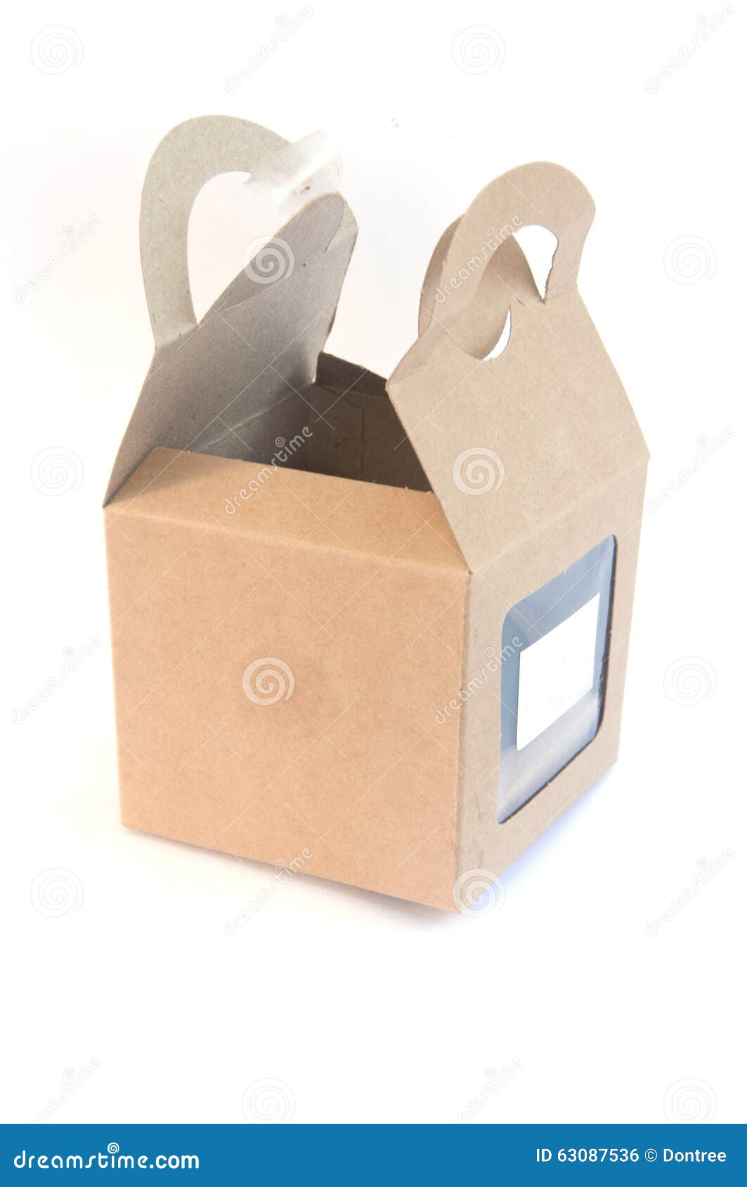 Kraft Paper Box with Handle Stock Photo - Image of container, gift ...