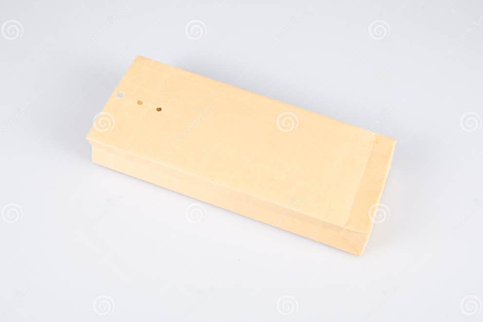 Kraft Paper Envelope Folder Perforated Closure Isolated on White ...