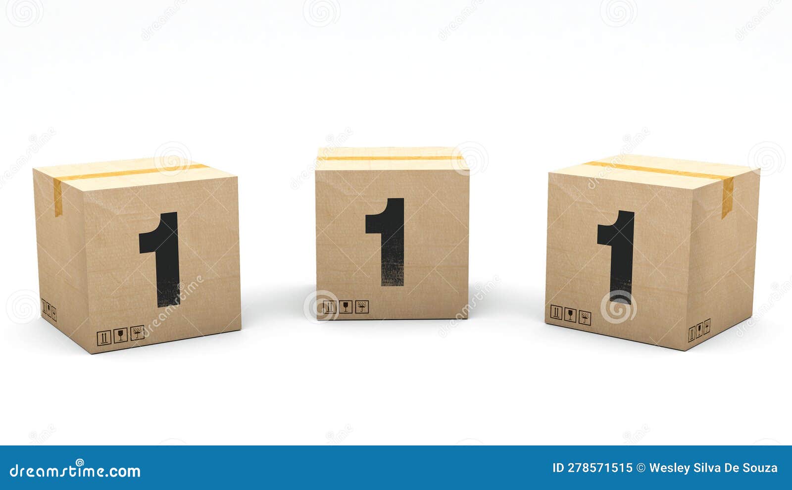 Krafte Box with the Number 1. Stock Illustration - Illustration of ...