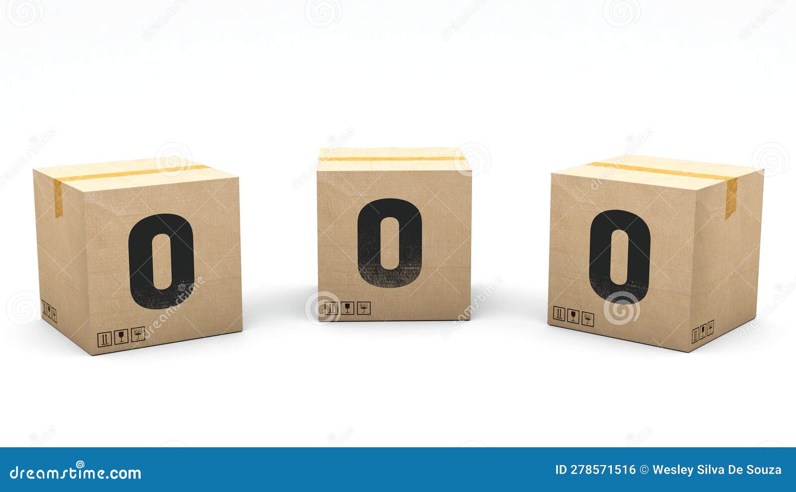 Krafte Box with the Number 0. Stock Illustration - Illustration of ...