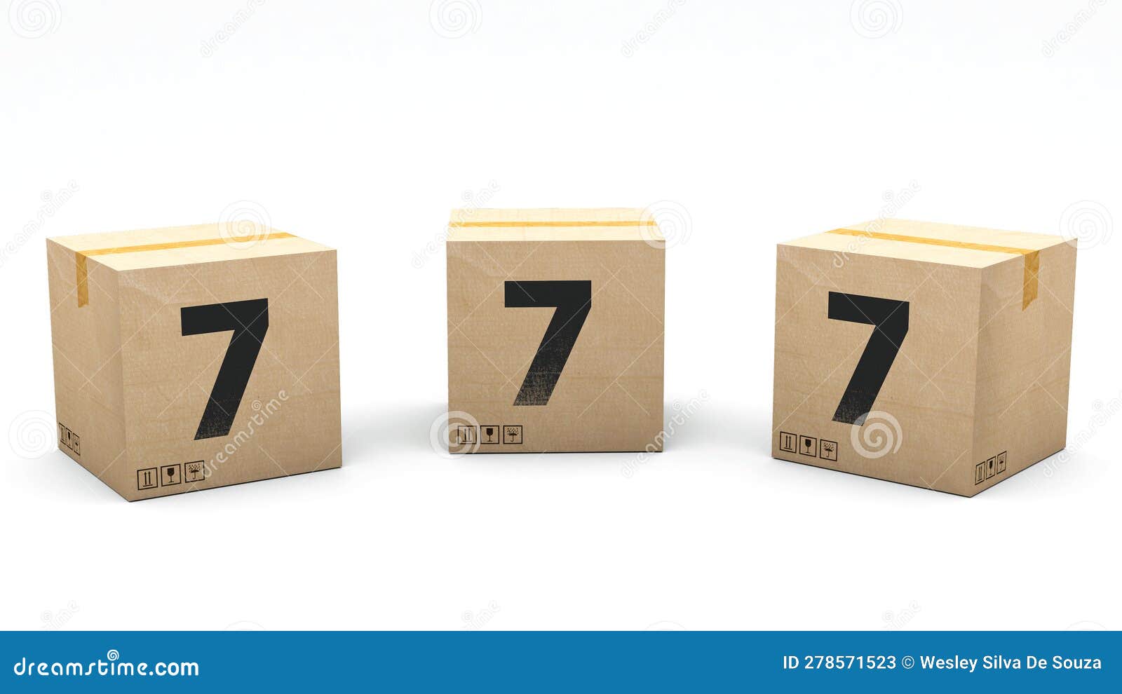 Krafte Box with the Number 7. Stock Illustration - Illustration of ...