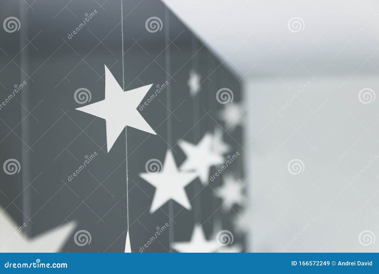 Krafted White Paper Stars on Strings Rope Stock Image - Image of ...