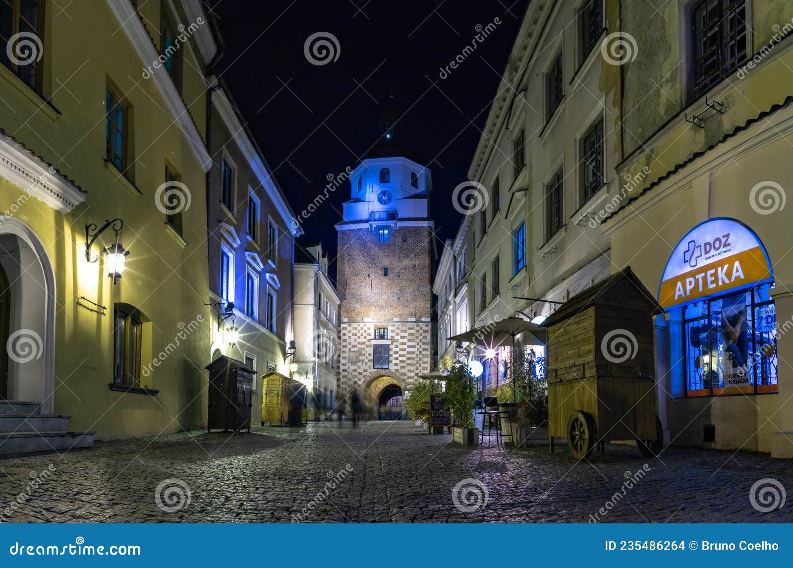 KrakÃ³w Gate at Night editorial stock image. Image of windows - 235486264