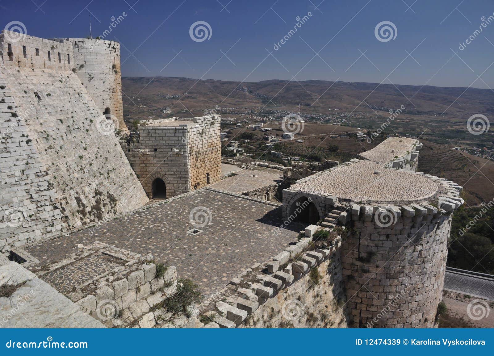 Krak des Chevaliers stock image. Image of blue, citadel - 12474339