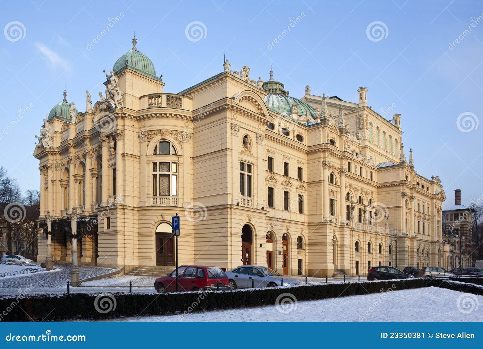 Krakau - Slowacki Theater - Polen Stockbild - Bild von architektur ...