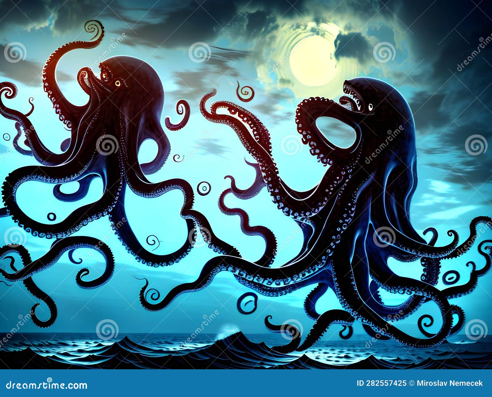 Kraken, Generative AI Illustration Stock Illustration - Illustration of ...