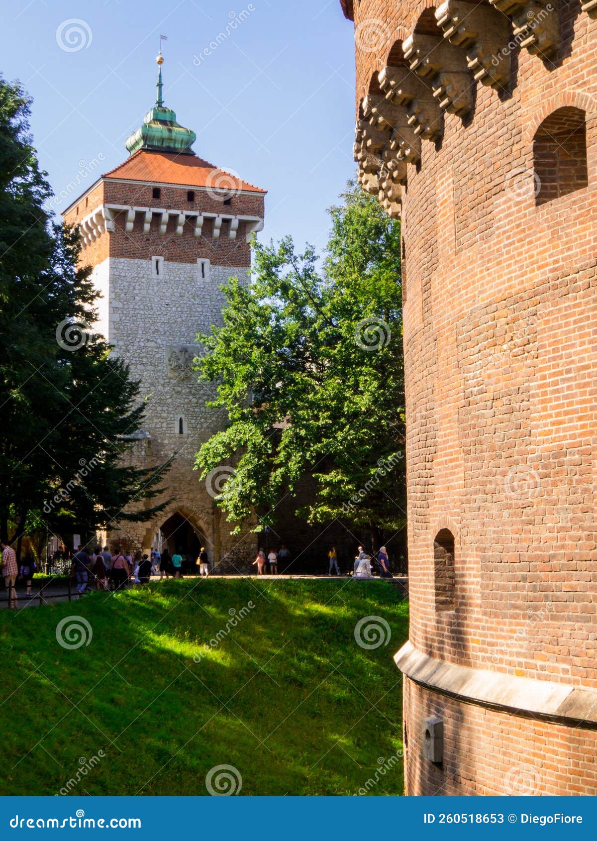 Krakow Barbican and St. Florian`s Gate, Krakow, Poland Editorial Stock ...