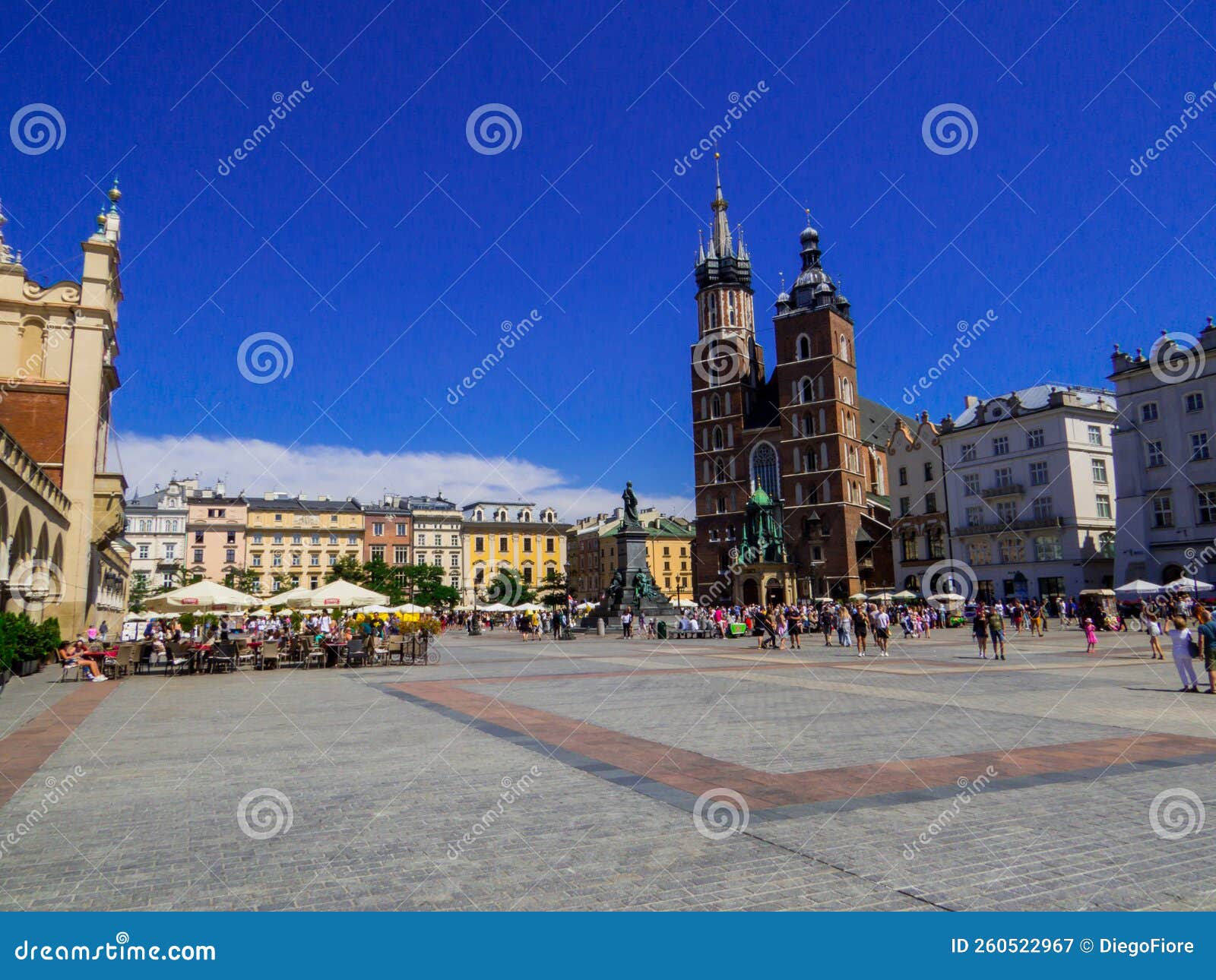 Market Square, Krakow, Poland Editorial Photography - Image of summer ...