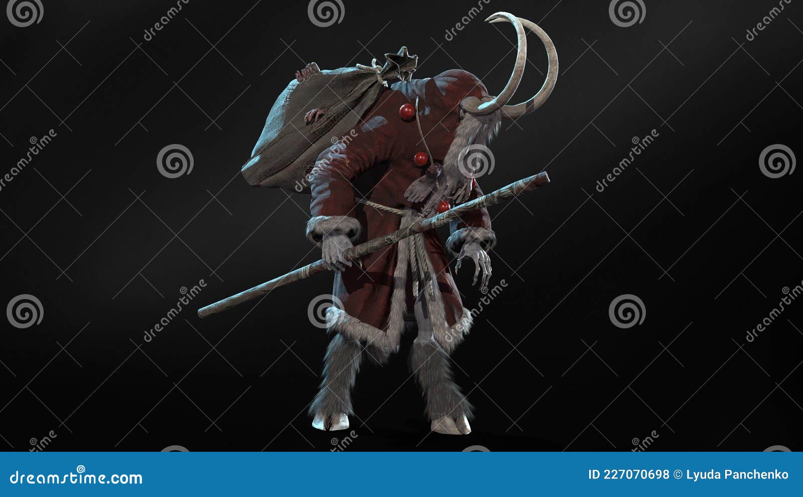 Krampus 3d render model CG stock illustration. Illustration of mask ...