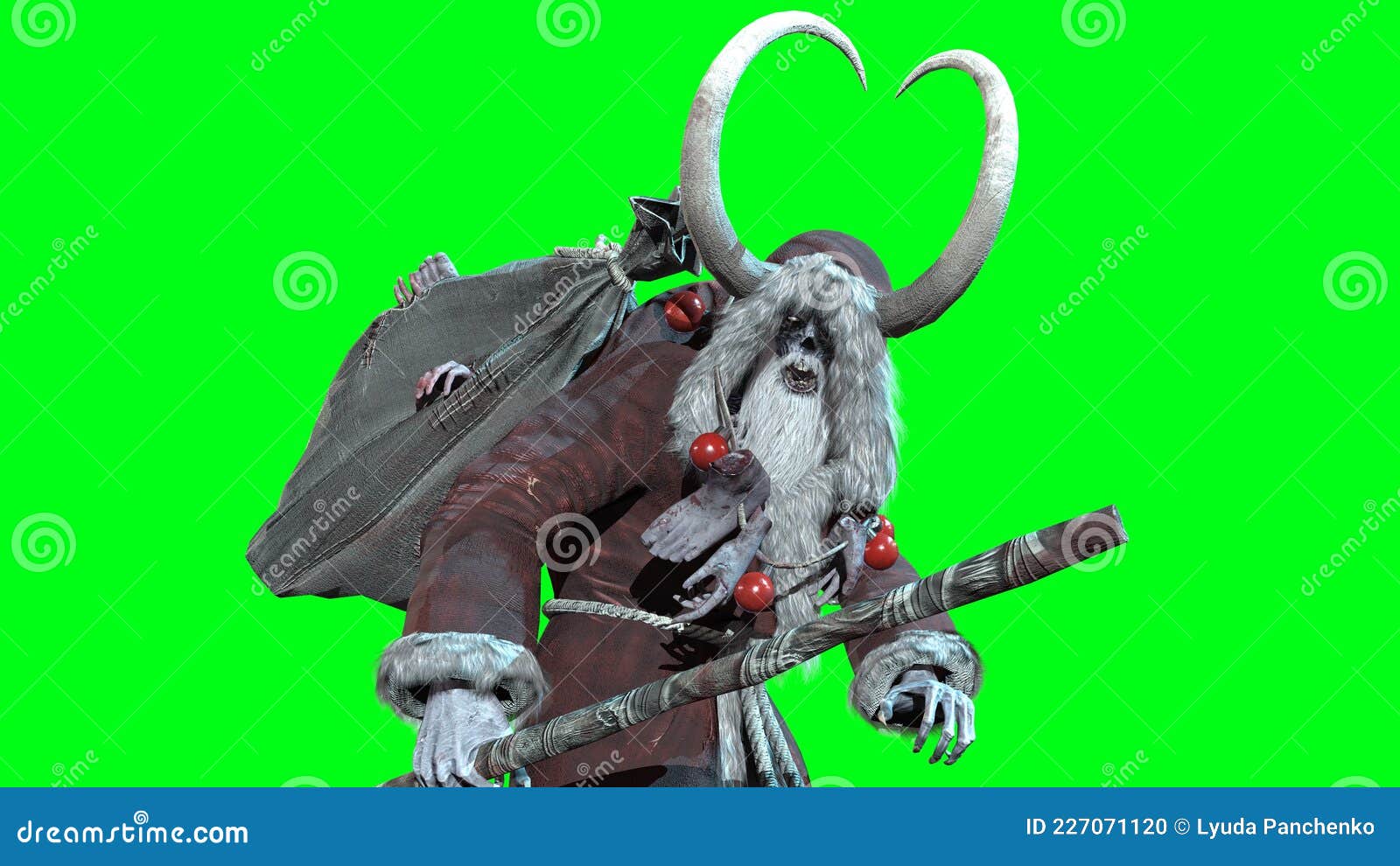 Krampus 3d render model CG stock illustration. Illustration of angry ...