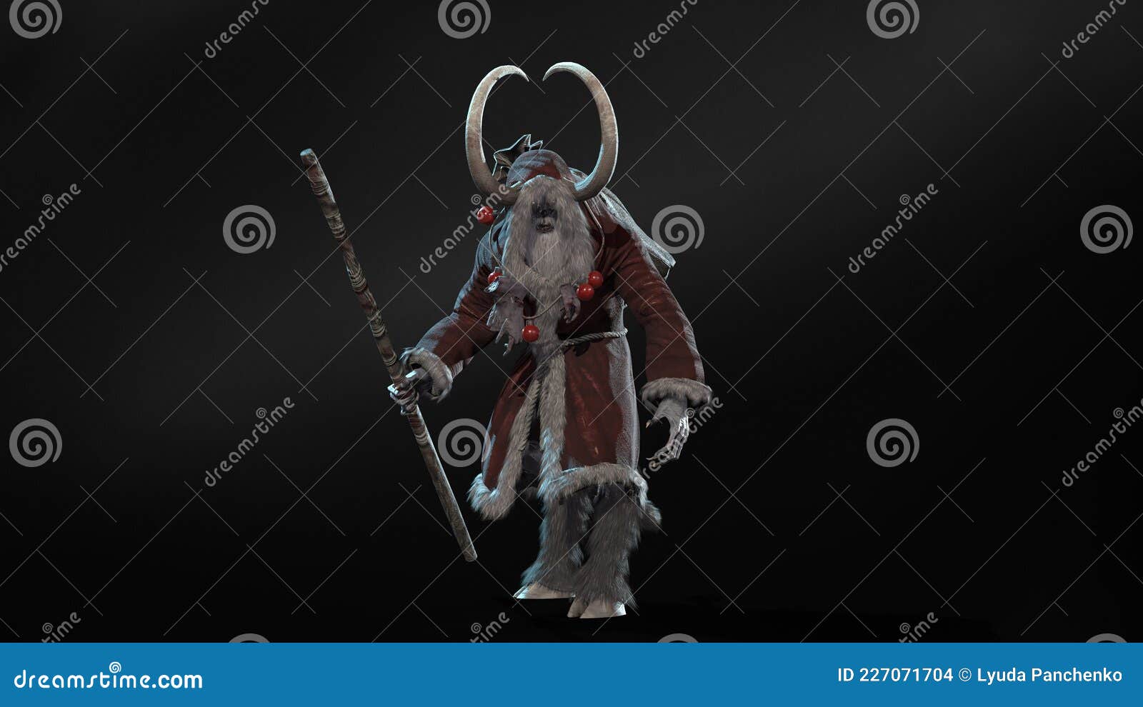 Krampus 3d render model CG stock illustration. Illustration of cruel ...