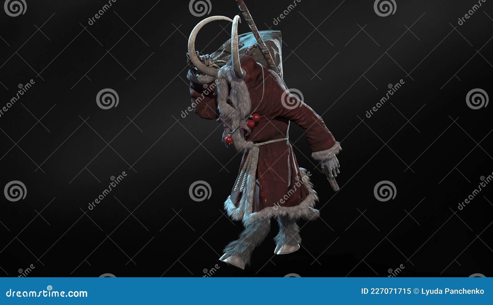 Krampus 3d render model CG stock illustration. Illustration of hell ...