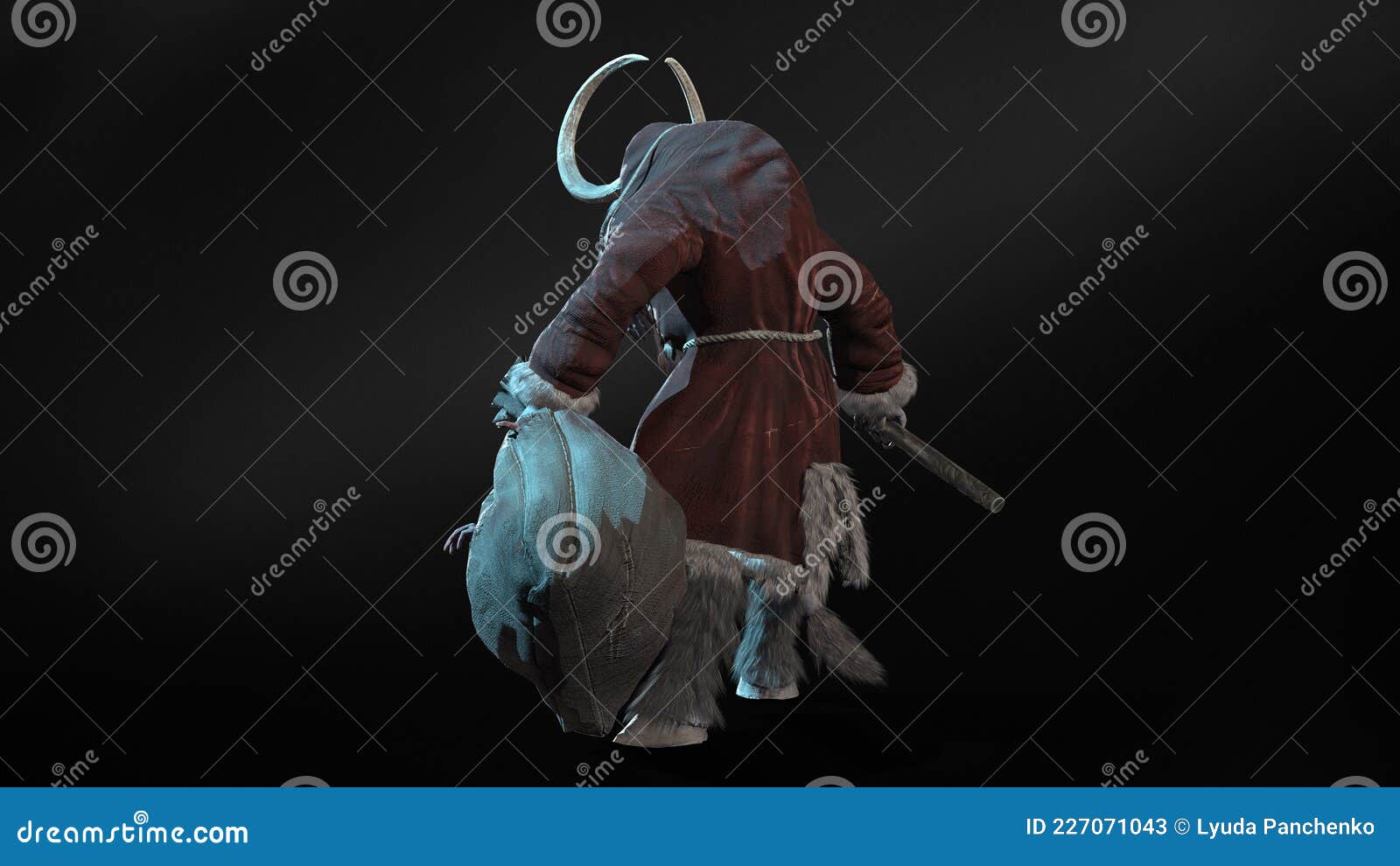 Krampus 3d render model CG stock illustration. Illustration of devil ...