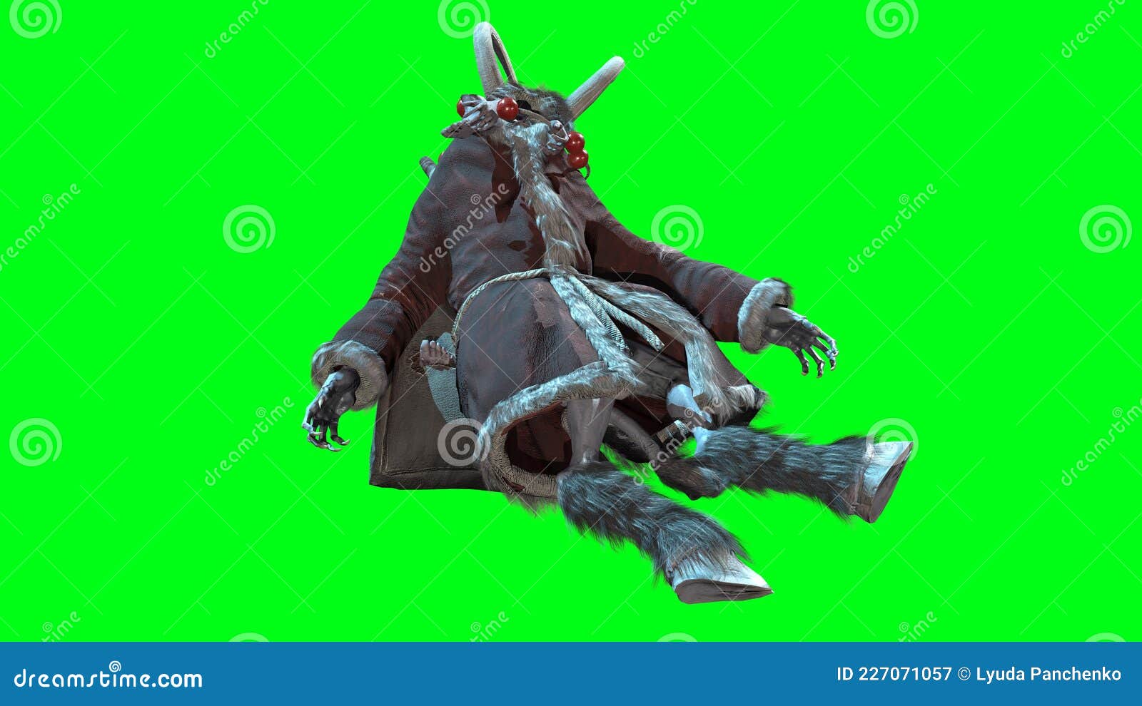 Krampus 3d render model CG stock illustration. Illustration of krampus ...