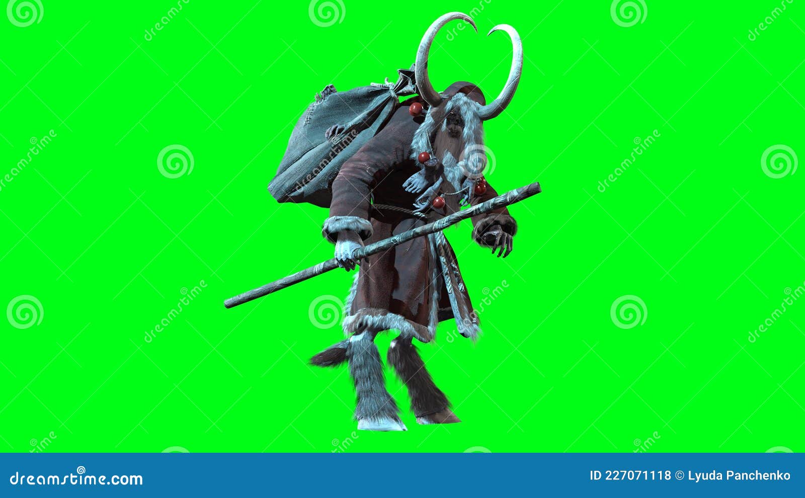 Krampus 3d render model CG stock illustration. Illustration of black ...