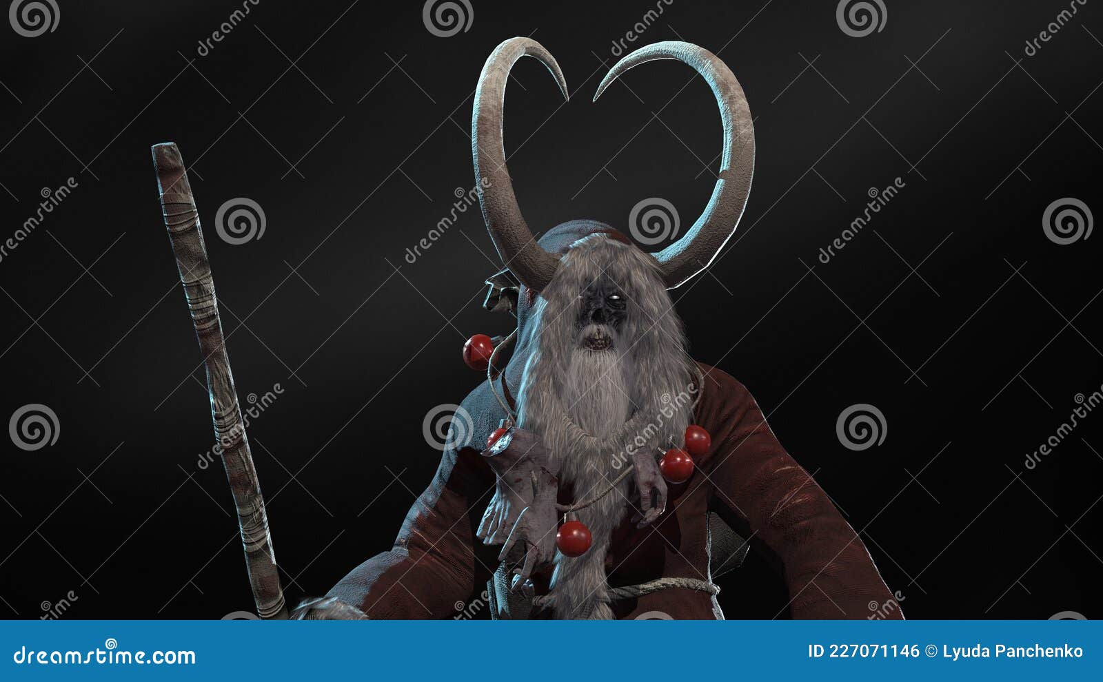 Krampus 3d render model CG stock illustration. Illustration of ...