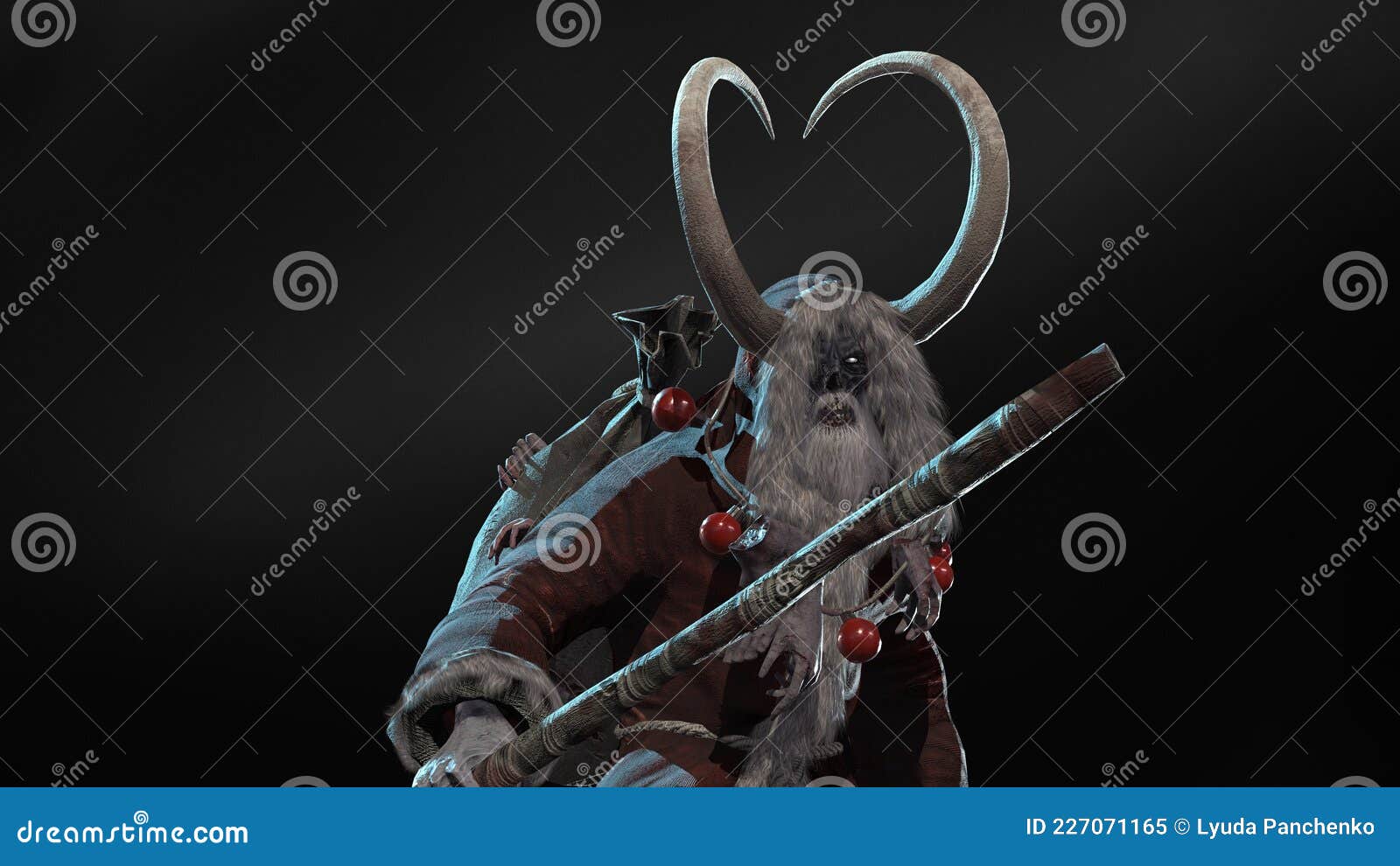 Krampus 3d render model CG stock illustration. Illustration of scary ...