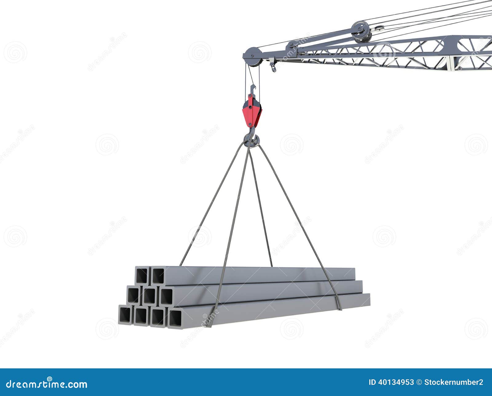 Kran und Baumaterial stock abbildung. Illustration von getrennt - 40134953