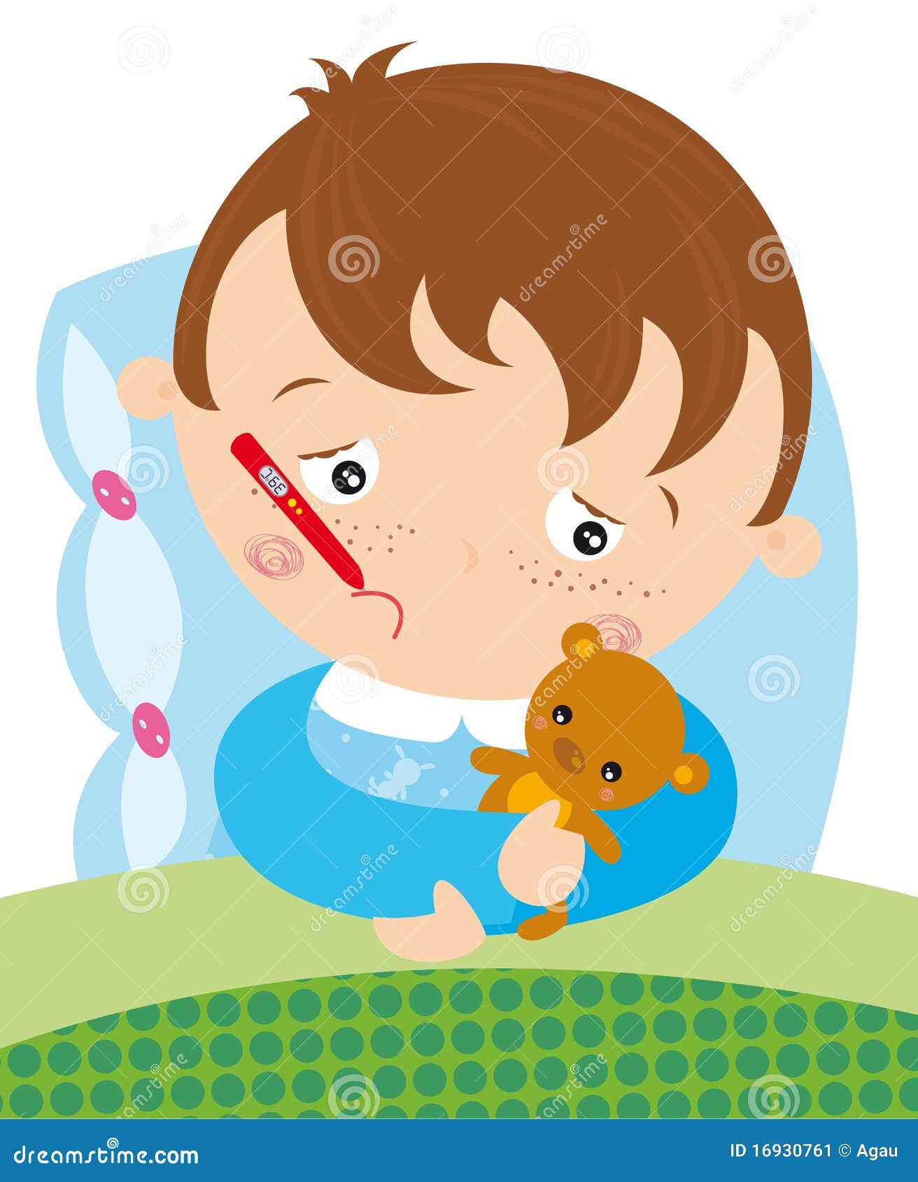 Krankes Kind vektor abbildung. Illustration von gesundheit - 16930761