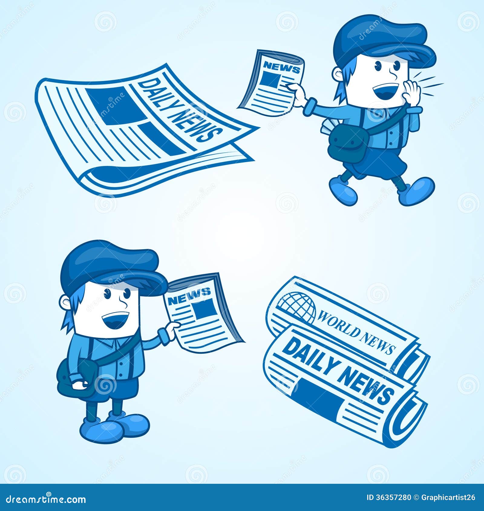 Krantenverkoper stock illustratie. Illustration of persoon - 36357280