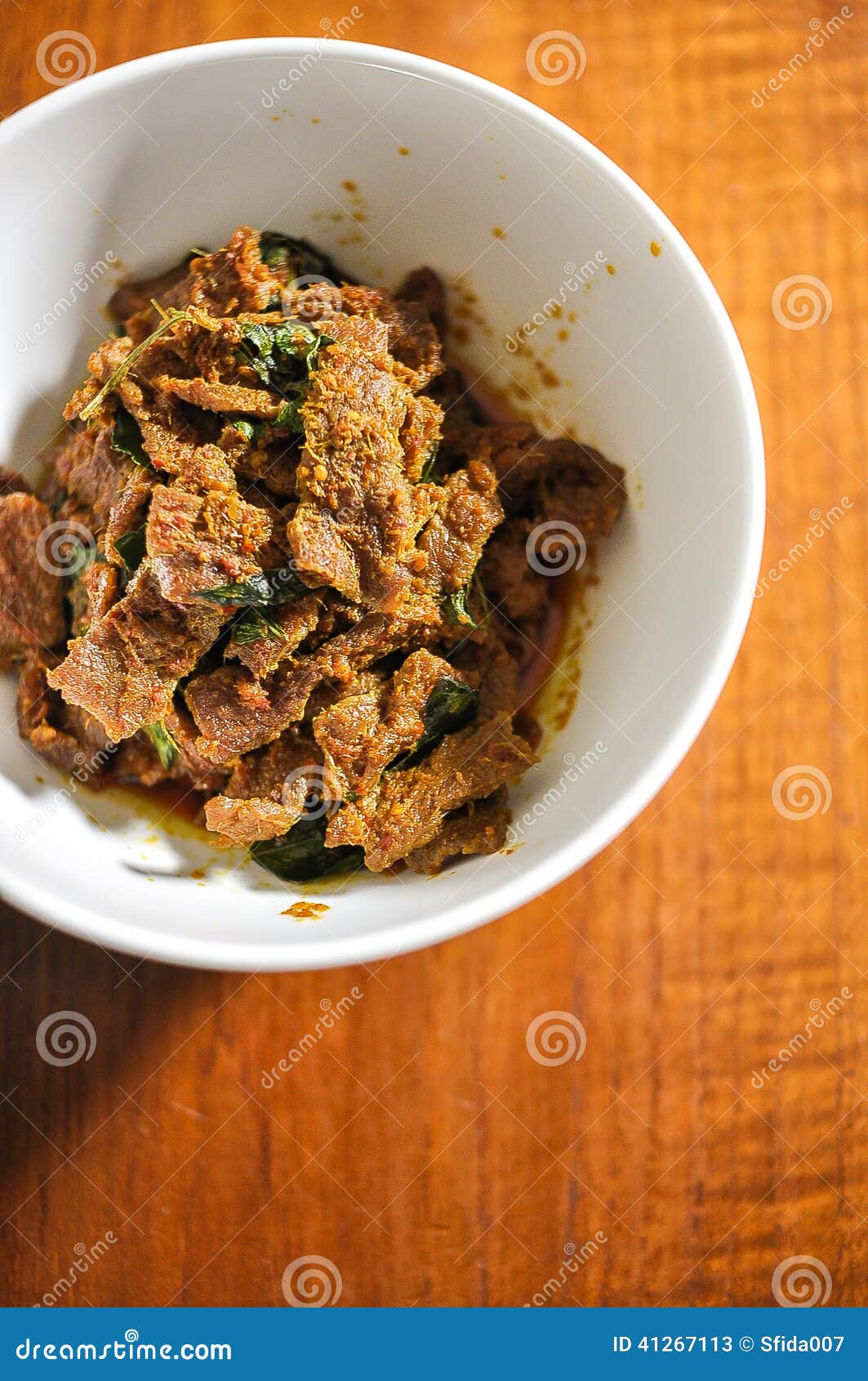Krapow Thai Spicy Pork Basil Stock Image - Image of chilli, spicy: 41267113