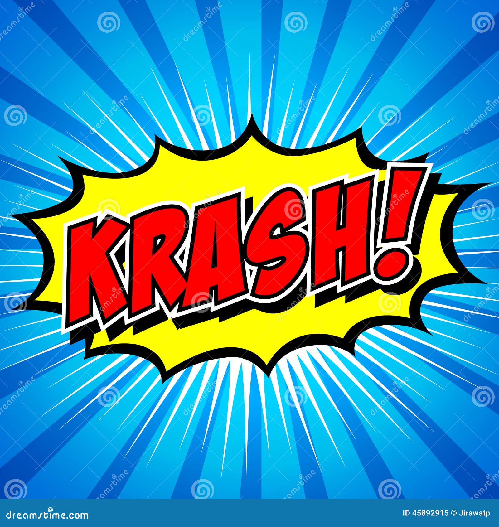 Krash! - Comic Speech Bubble, Cartoon. Stock Vector - Illustration of ...