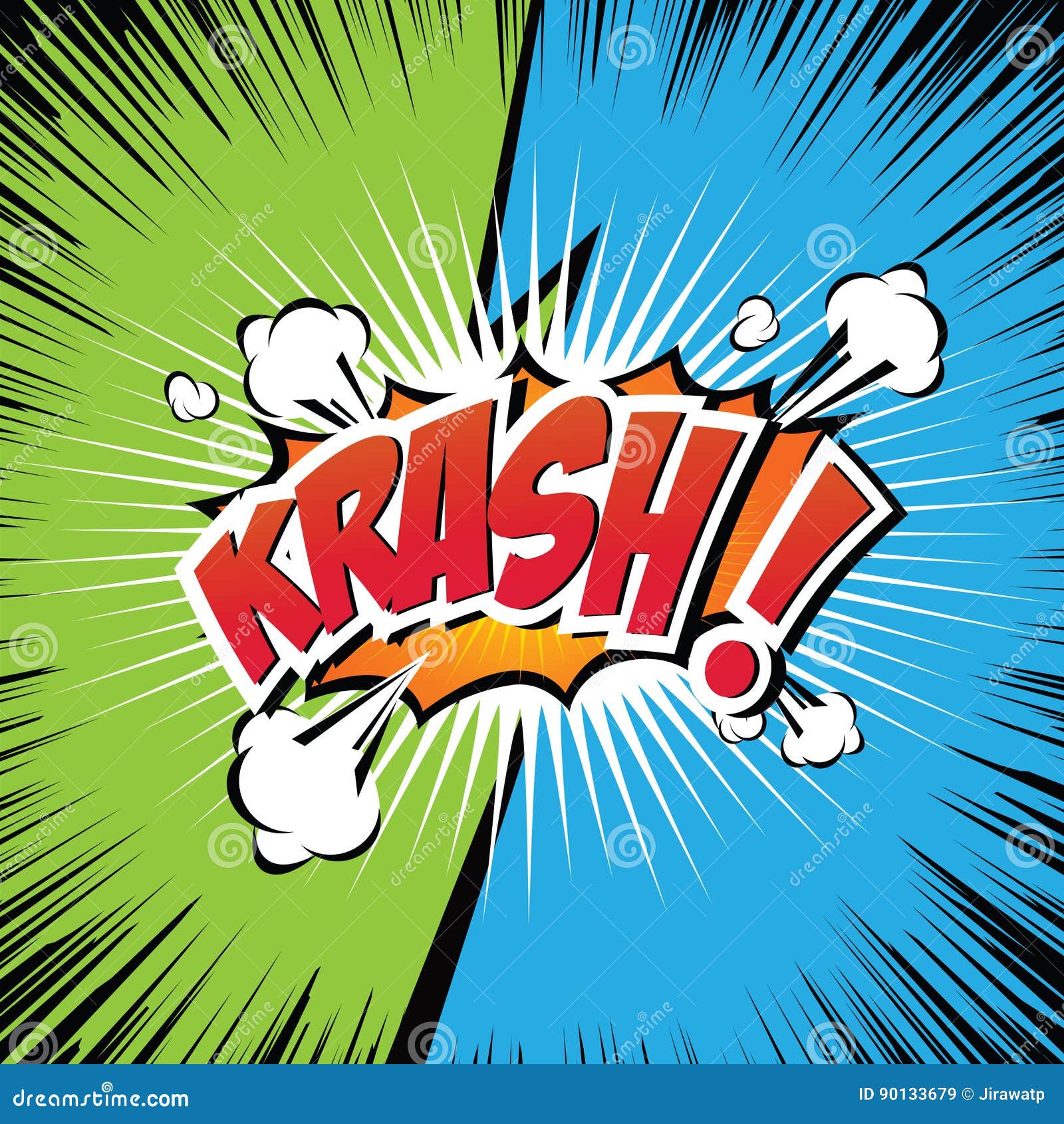Krash! - Comic Speech Bubble, Cartoon. Stock Vector - Illustration of ...