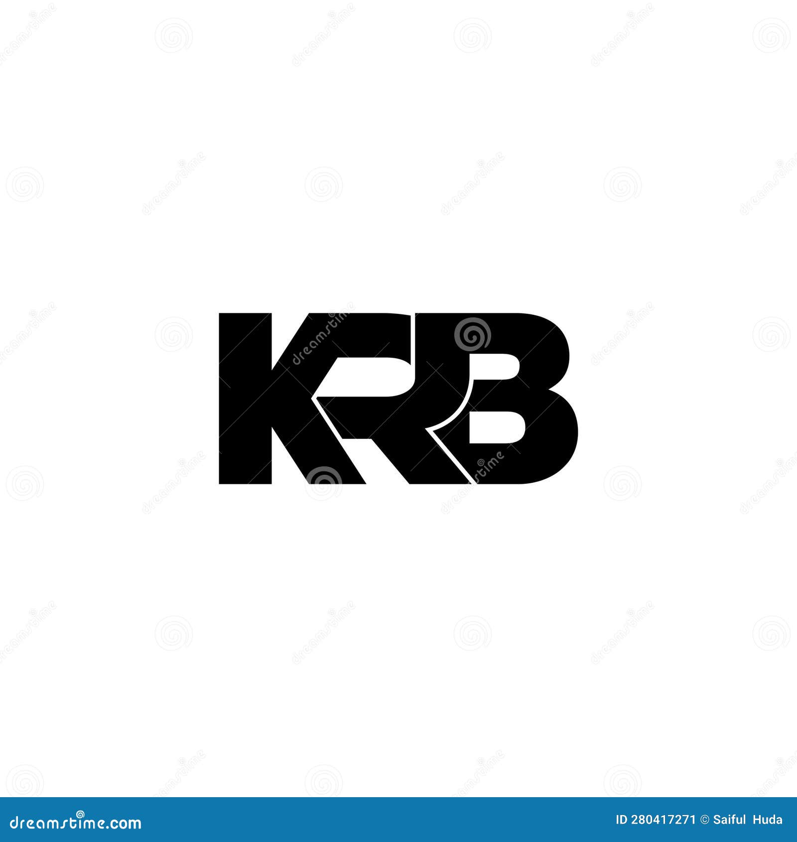 KRB Letter Monogram Logo Design Vector Stock Vector - Illustration of ...