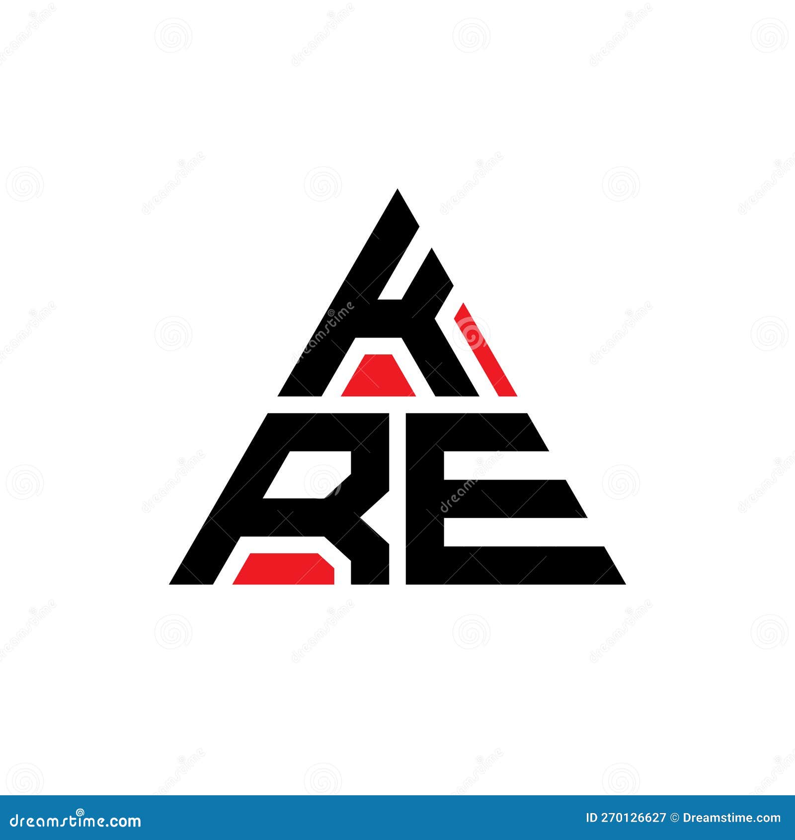 KRE Triangle Letter Logo Design with Triangle Shape. KRE Triangle Logo ...
