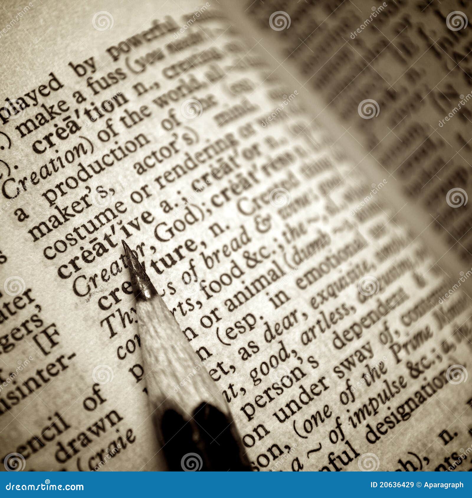 Kreative Definition Unterstrichen Durch Bleistift Stockbild - Bild von ...